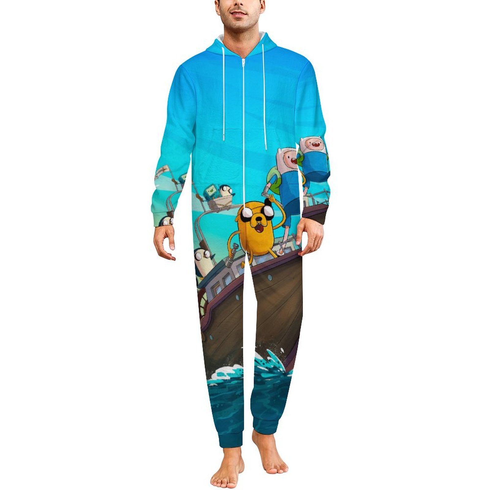 Adventure Time Jake The Dog Women Men Pajamas Zipper Onesie Jumpsuit ...