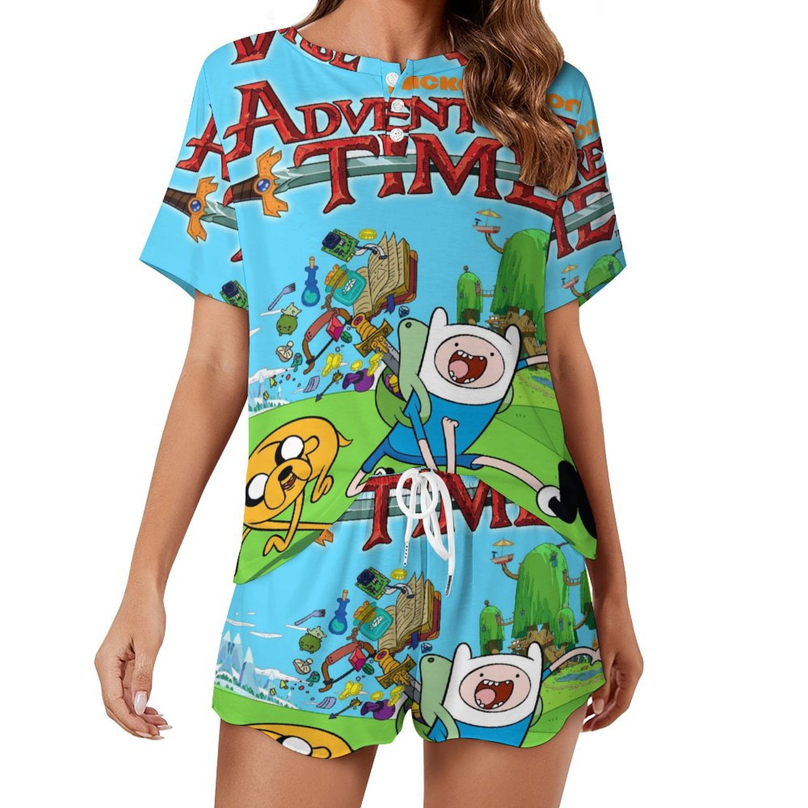 Adventure Time Jake The Dog Women Pajamas Set Loungewear Sleepwear 2 ...