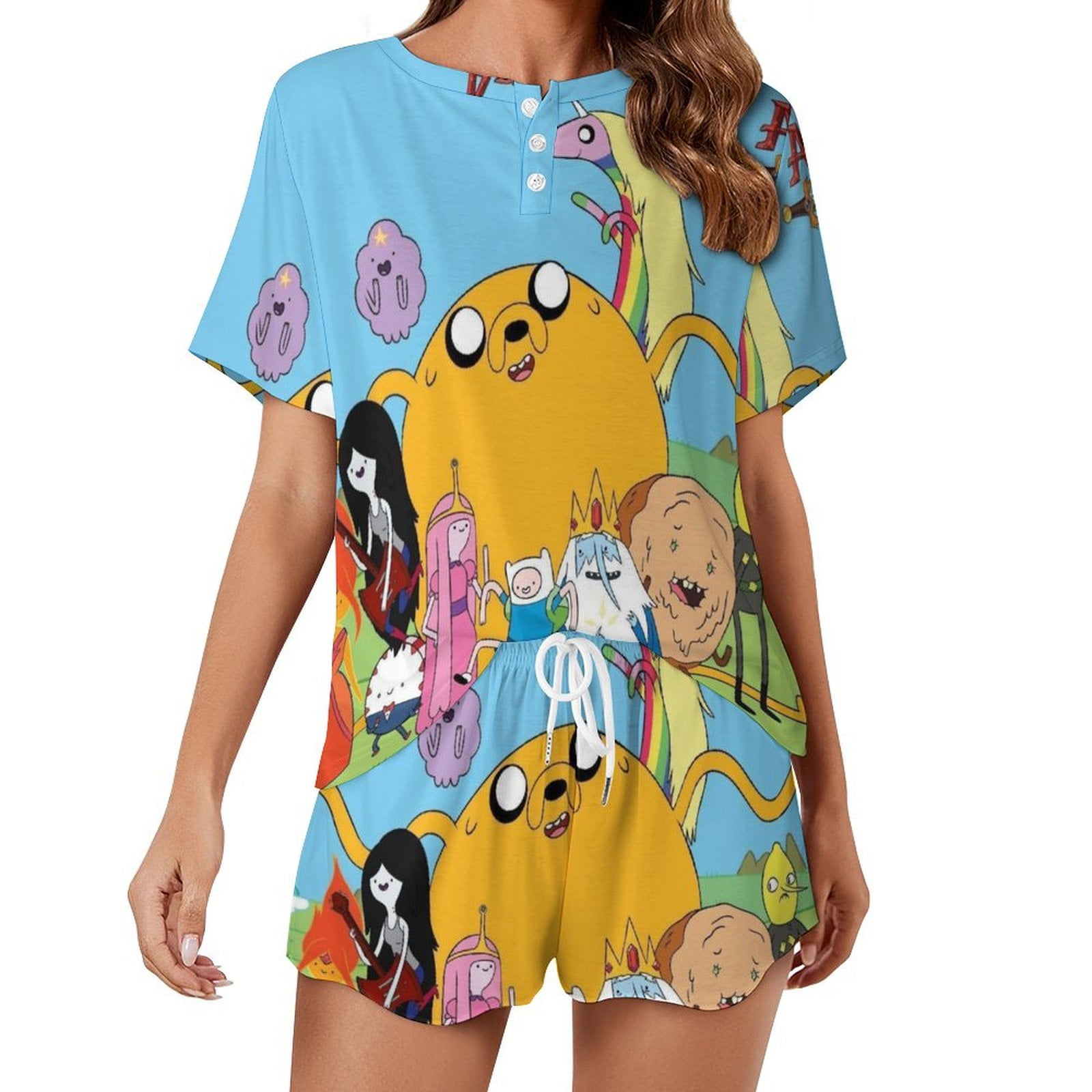 Adventure Time Jake The Dog Women Pajamas Set Loungewear Sleepwear 2 ...