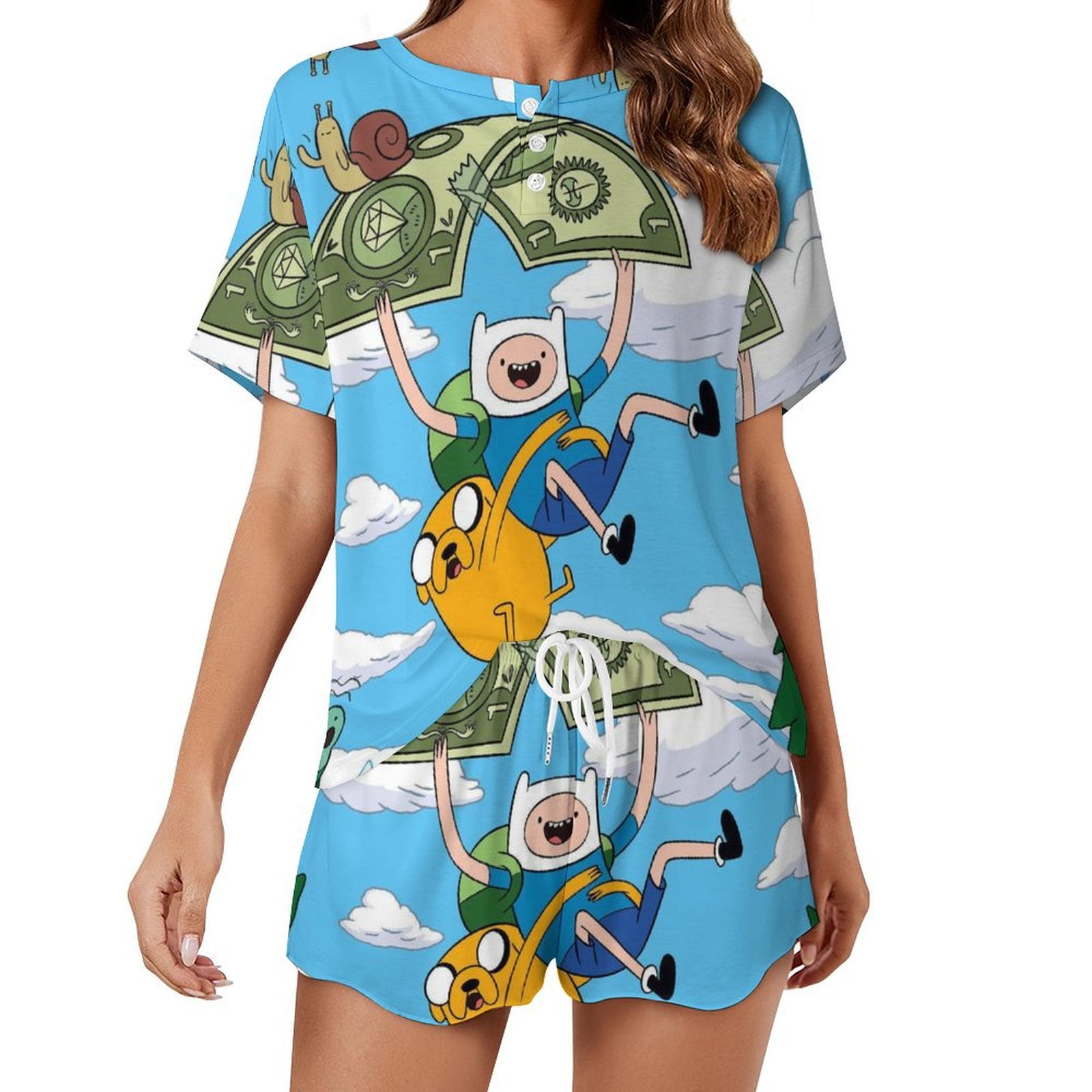Adventure Time Jake The Dog Women Pajamas Set Loungewear Sleepwear 2 ...