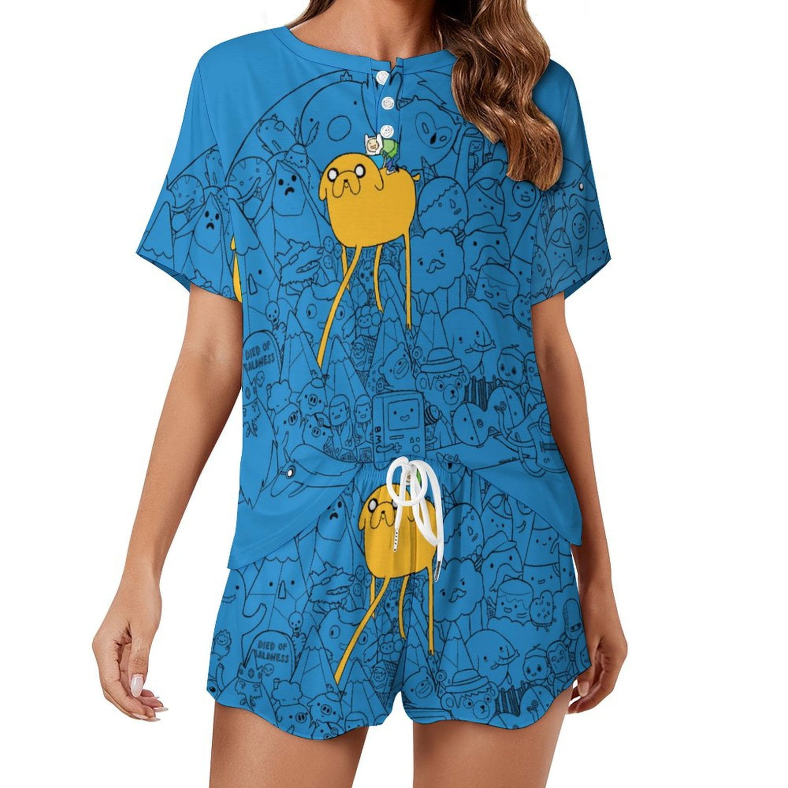 Adventure Time Jake The Dog Women Pajamas Set Loungewear Sleepwear 2 ...