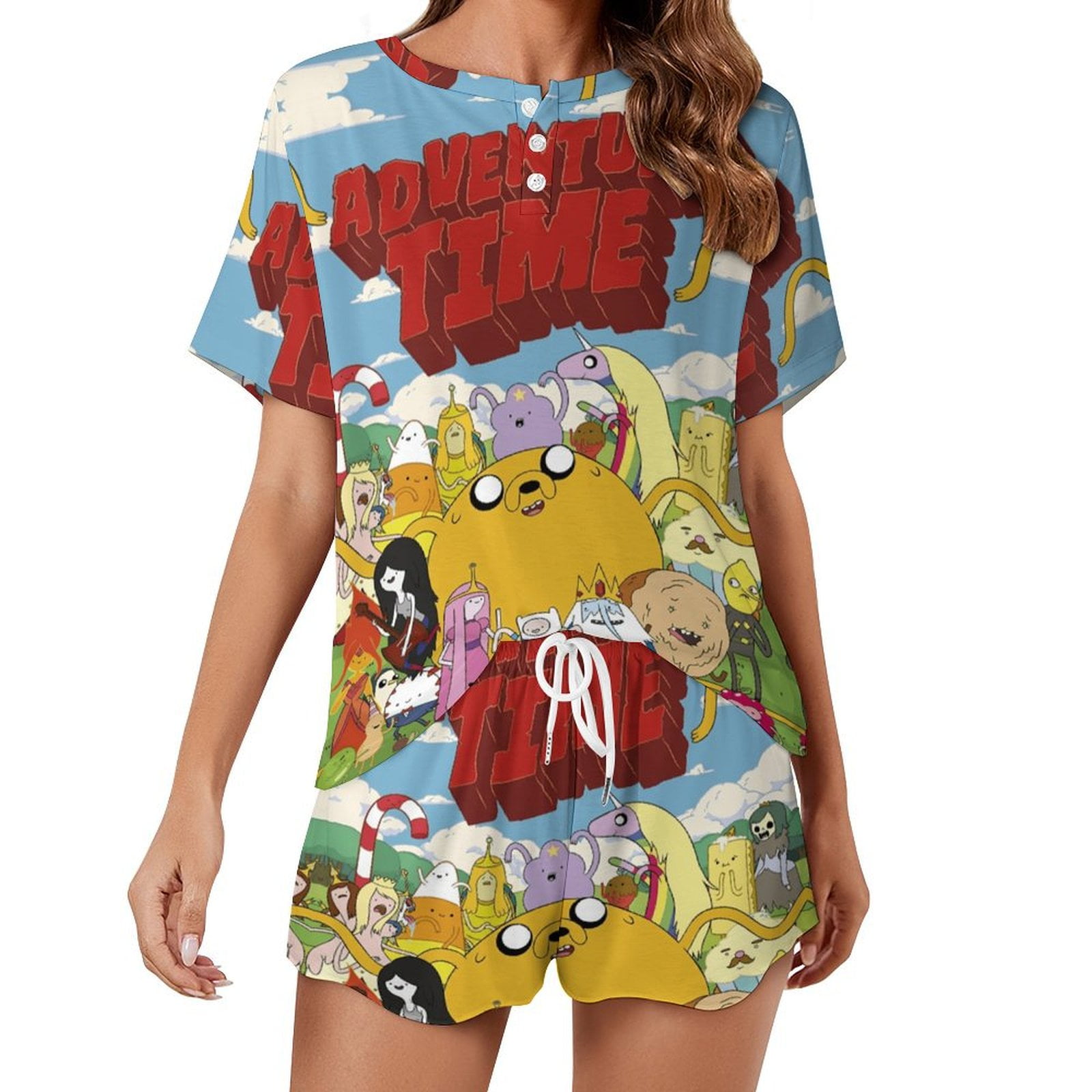 Adventure Time Jake The Dog Women Pajamas Set Loungewear Sleepwear 2 ...
