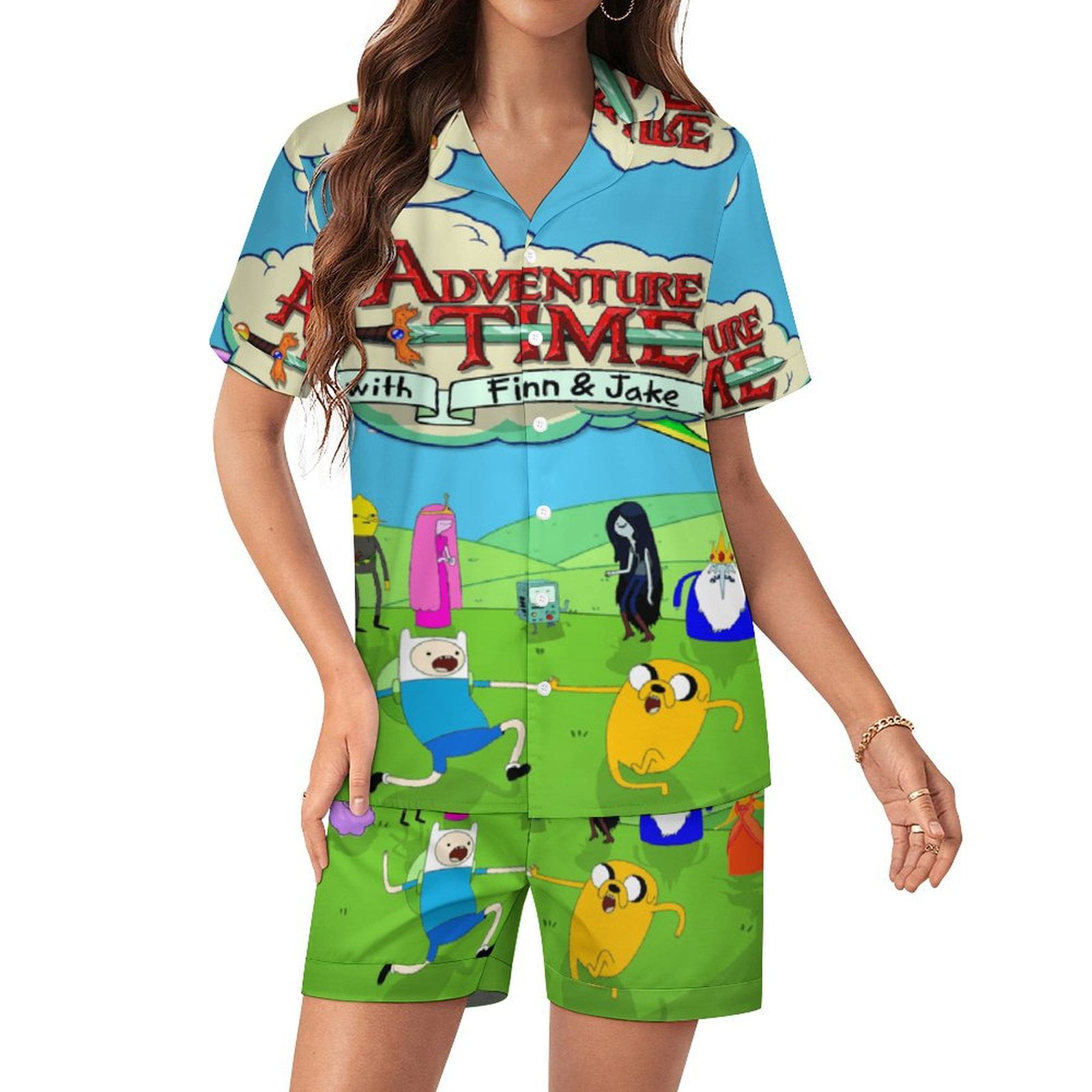 Adventure Time Jake The Dog Women Pajamas Set Short Sleeve Sleepwear ...
