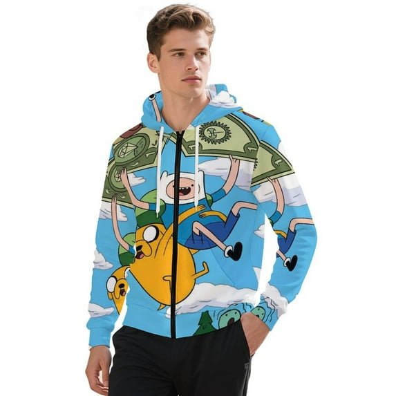 Adventure Time Jake The Dog Zip Up Hoodie Pullover Hooded Long Sleeve ...