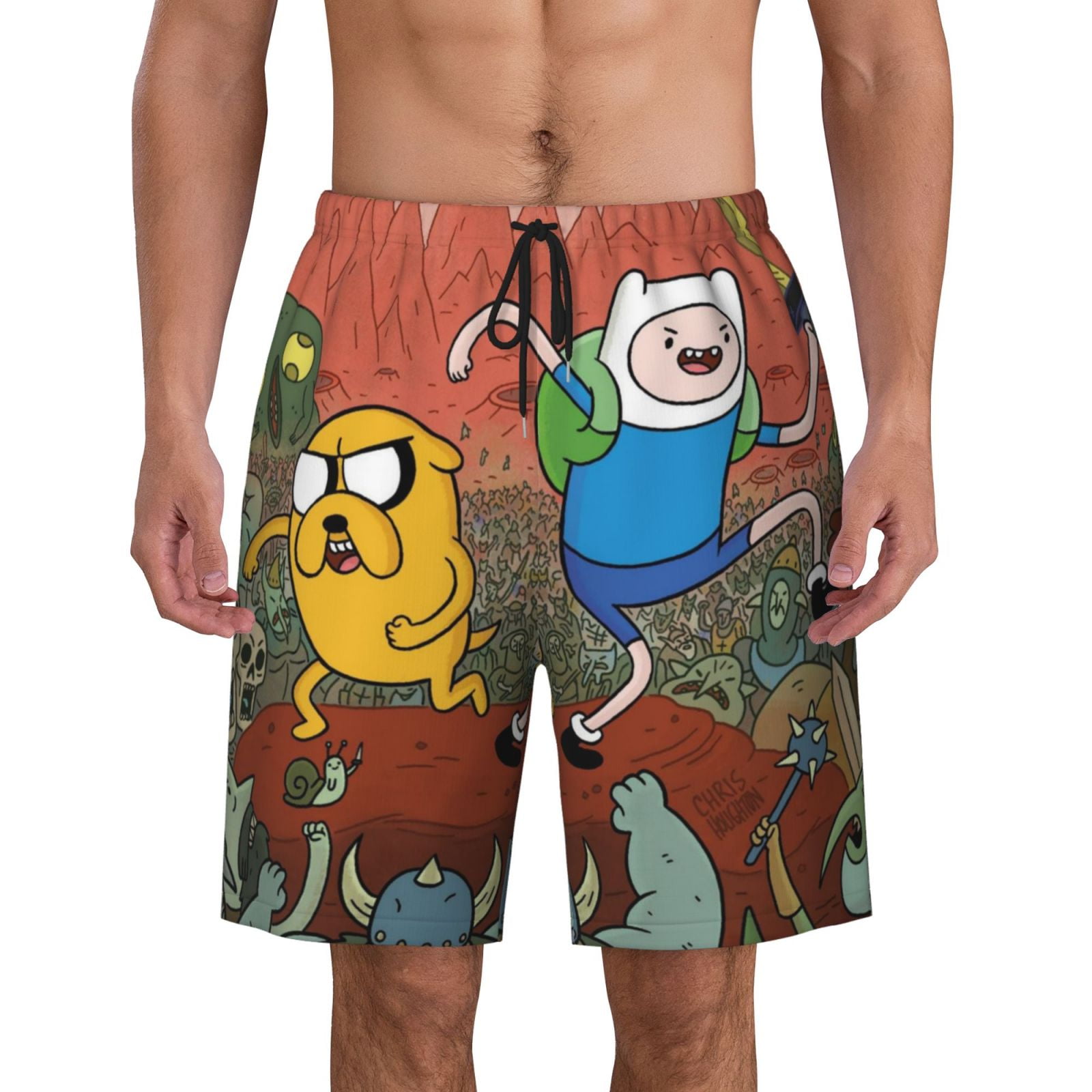Adventure Time Jake the Dog Men's Swim Trunks Quick Dry Beach Board ...