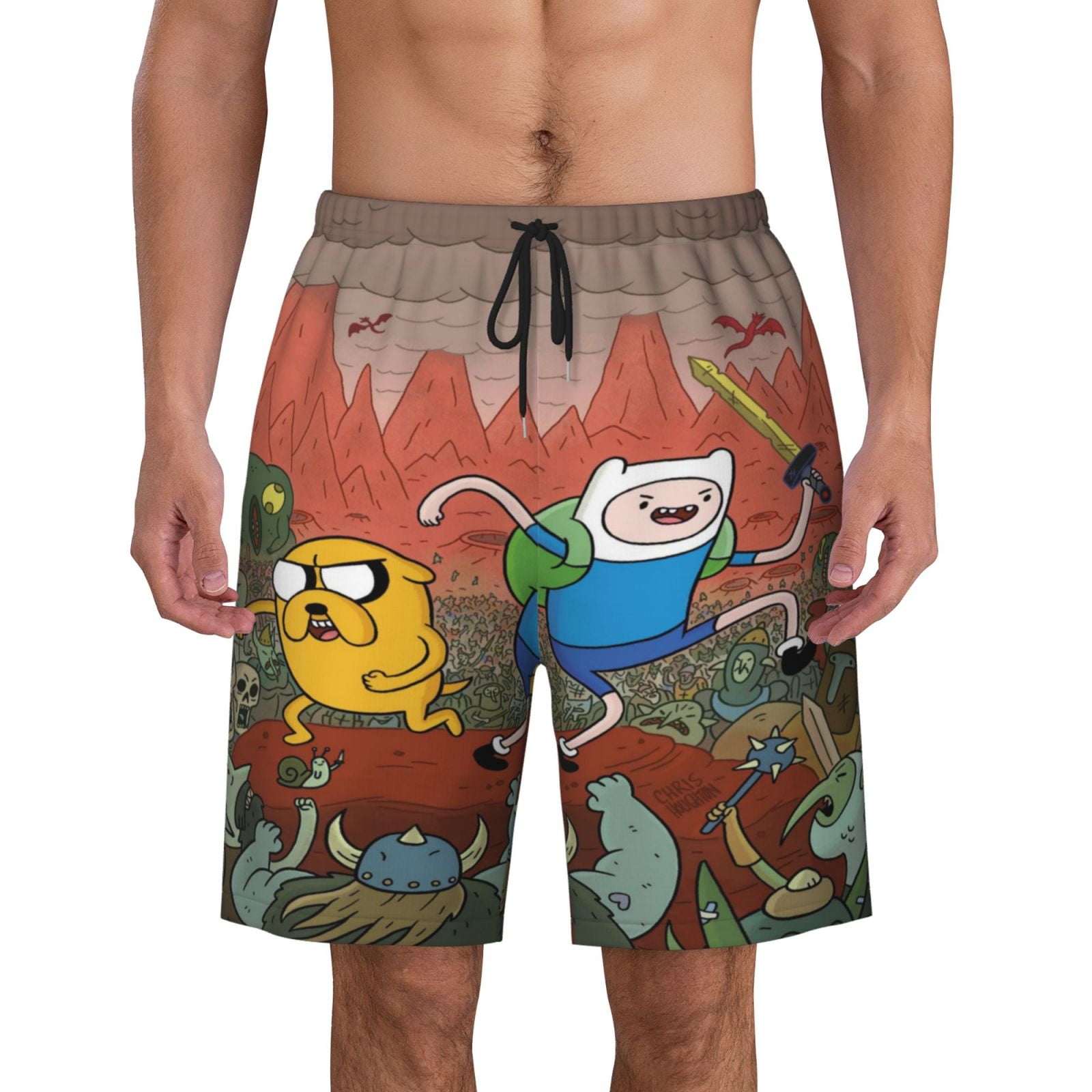 Adventure Time Jake the Dog Men's Swim Trunks Quick Dry Board Shorts ...