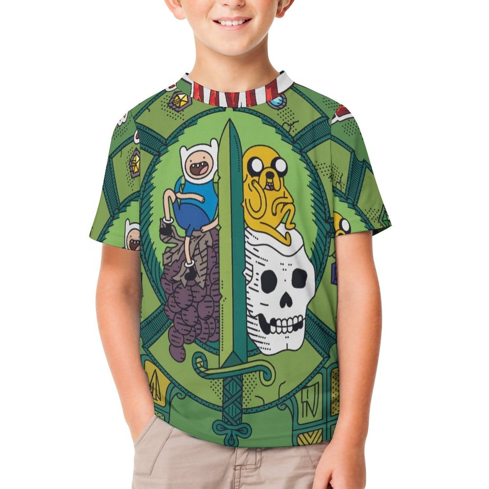 Adventure Time Kids Short Sleeve Tee Shirt Novelty Crewneck T-Shirts ...