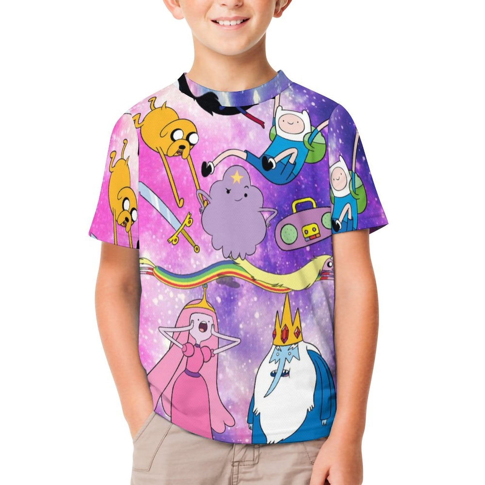 Adventure Time Kids Short Sleeve Tee Shirt Novelty Crewneck T-Shirts ...