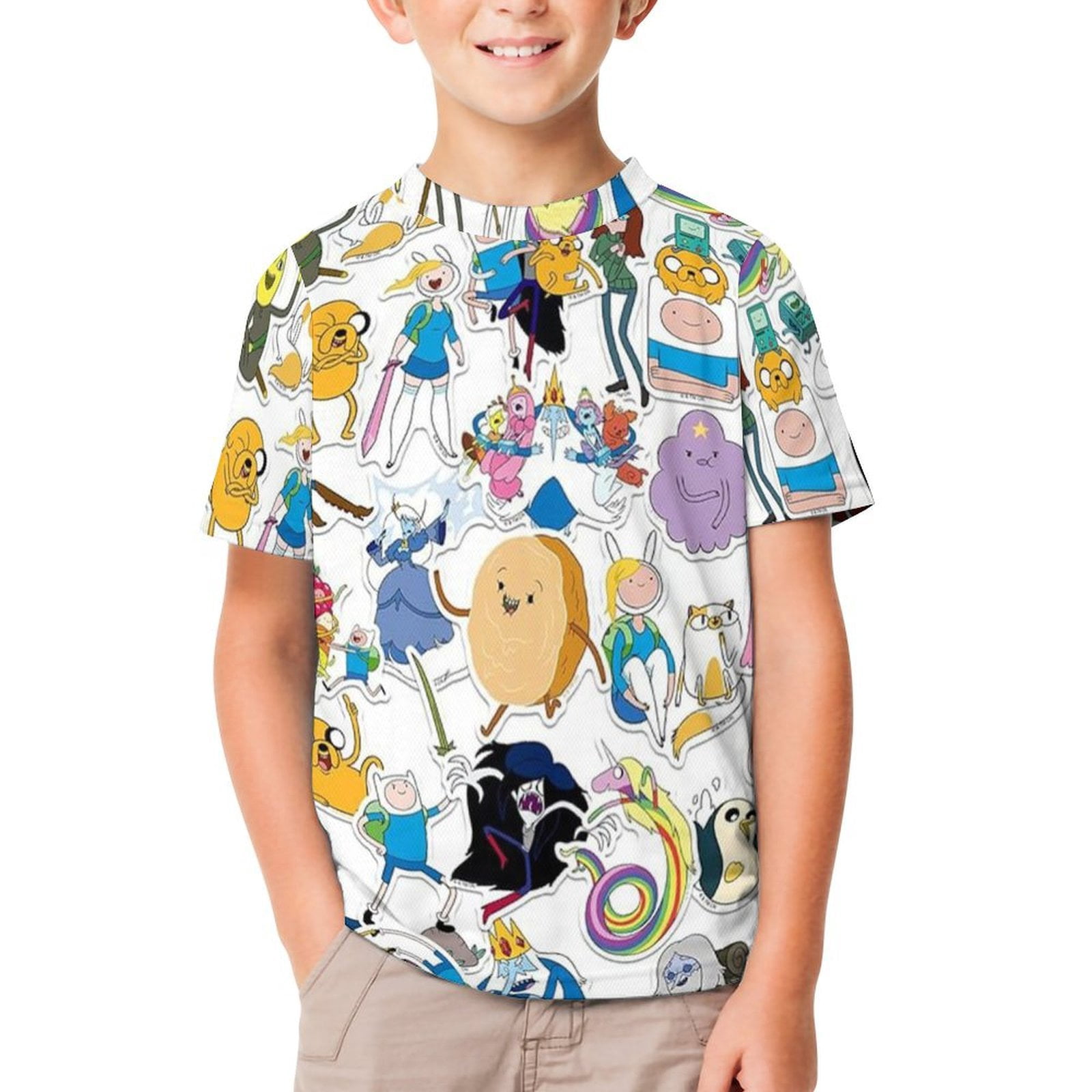 Adventure Time Kids Short Sleeve Tee Shirt Novelty Crewneck T-Shirts ...