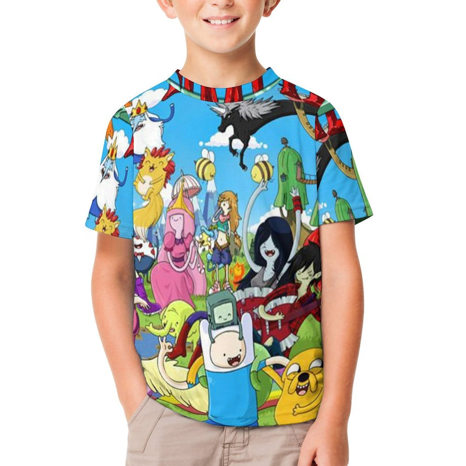 Adventure Time Kids Short Sleeve Tee Shirt Novelty Crewneck T-Shirts ...