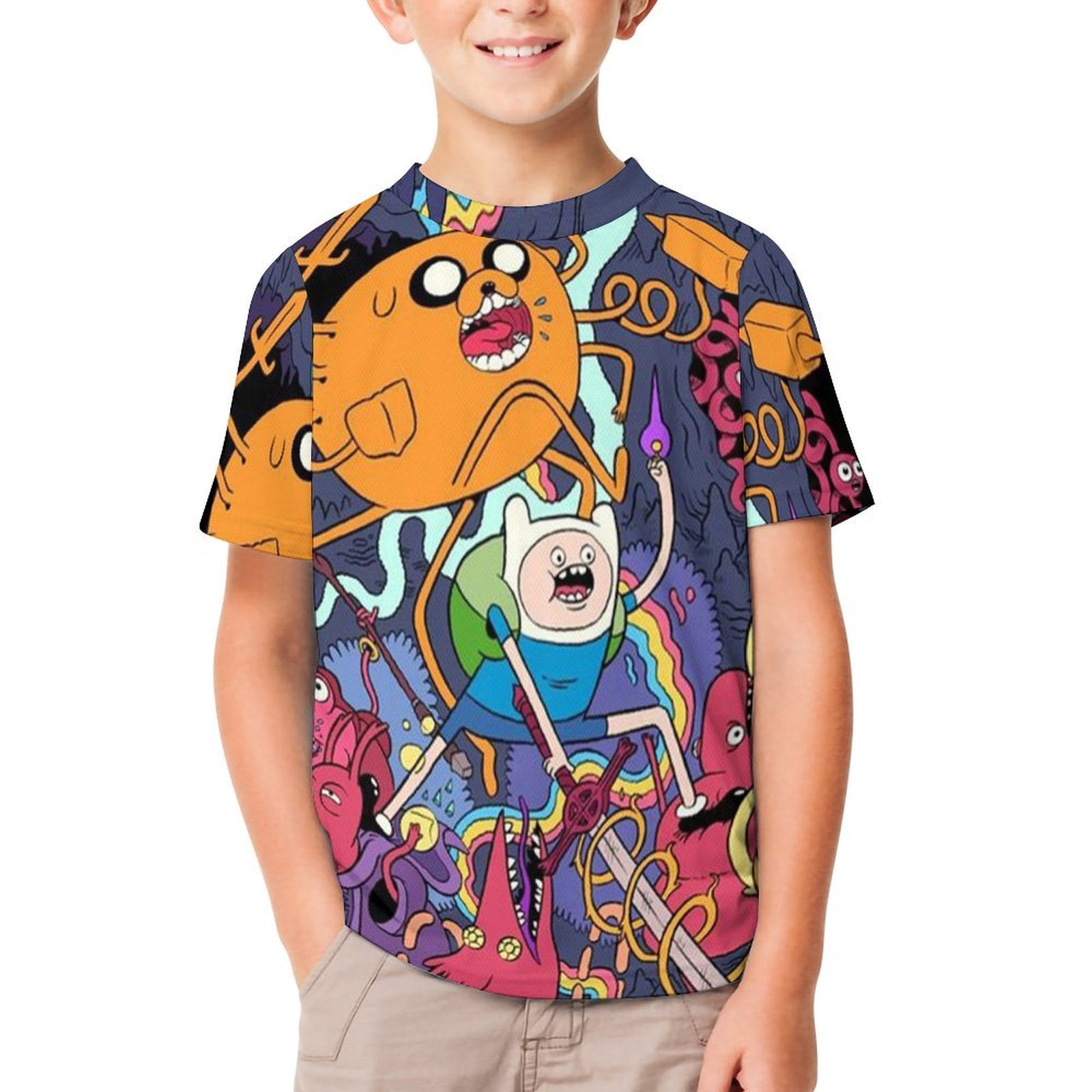 Adventure Time Kids Short Sleeve Tee Shirt Novelty Crewneck T-Shirts ...