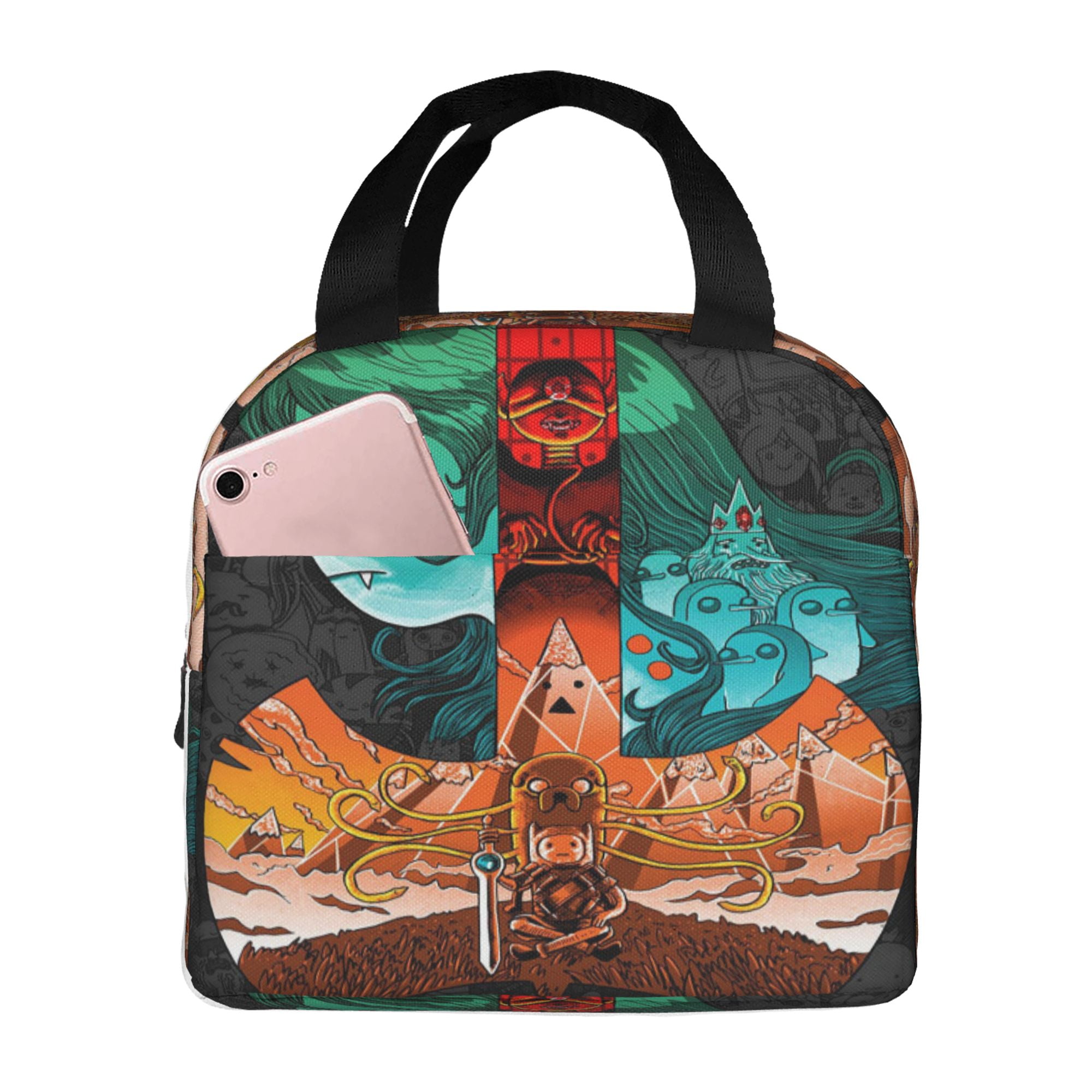 Adventure Time Lunch Bag Tote Shoulder Bags Insulated Lunch Box Picnic ...