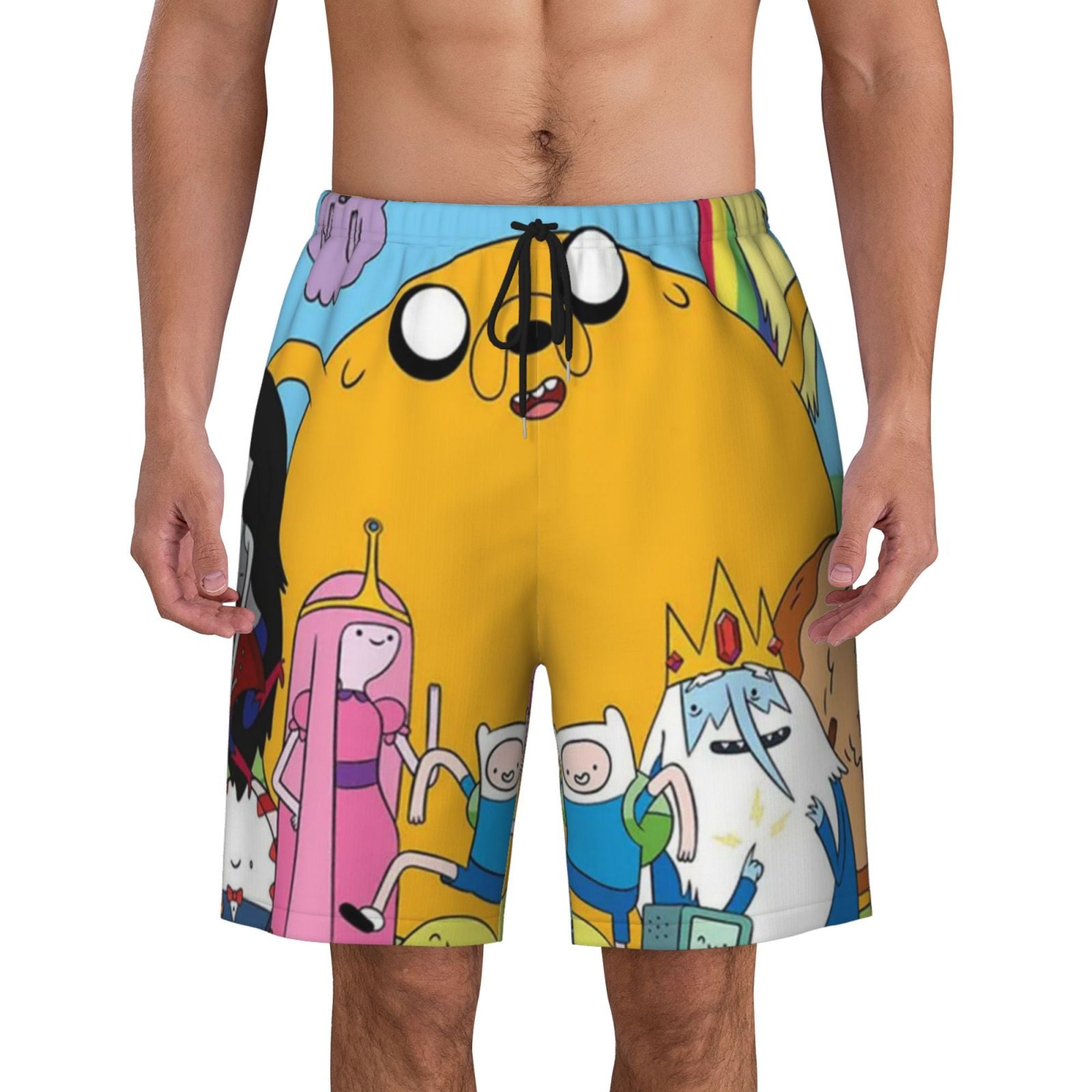Adventure Time Men's Beach Shorts Swim Trunks Casual Quick Dry Board ...
