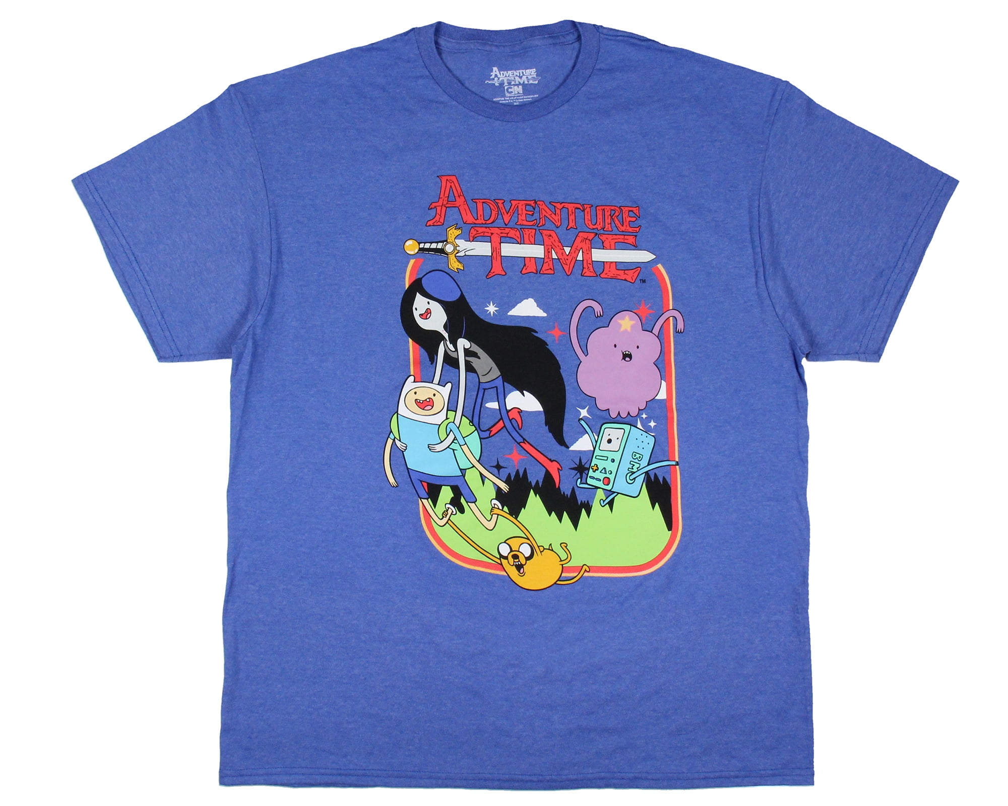 Adventure Time Men's Finn And Friends Series Logo Adult T-Shirt ...