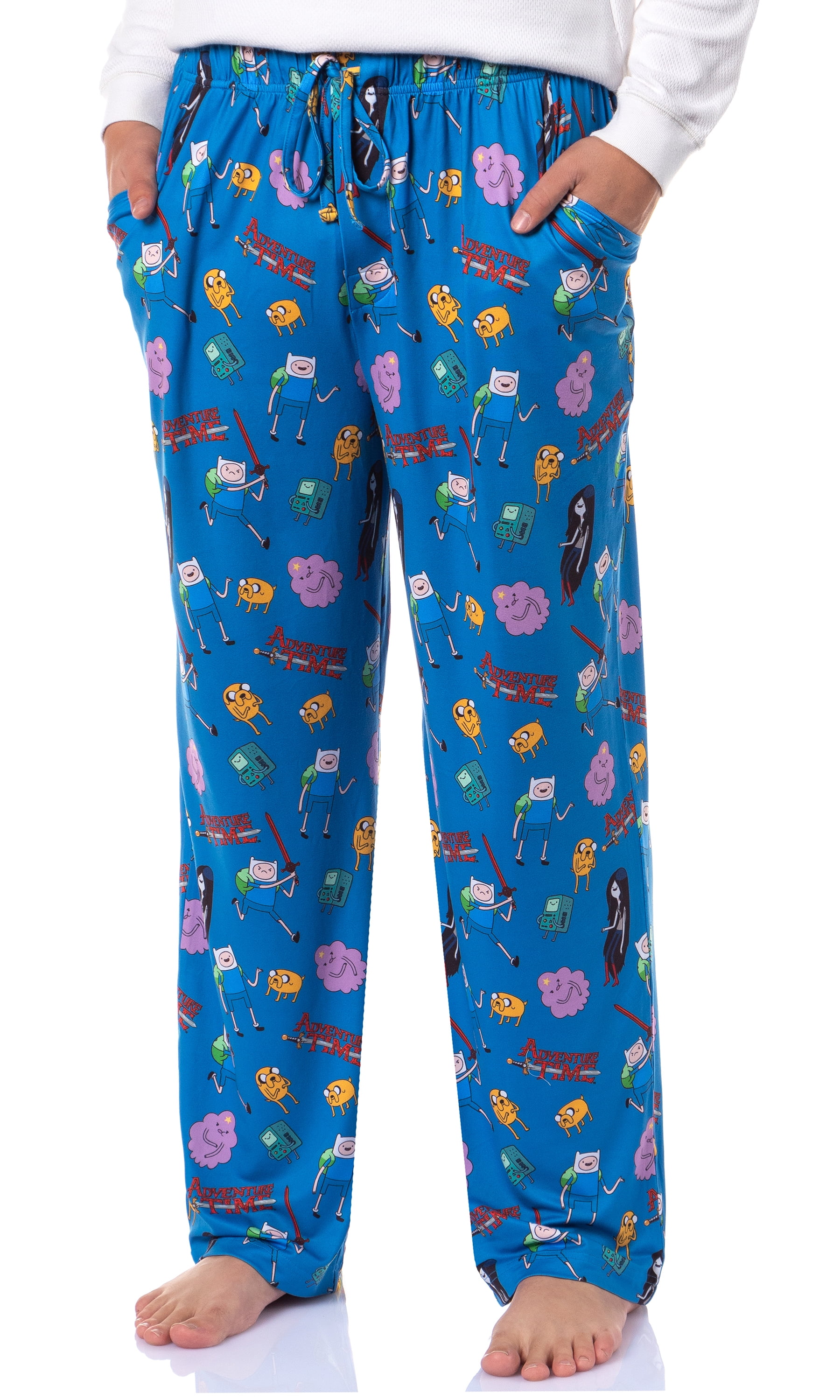 Adventure Time Men's Finn Jake Beemo Sleep Tossed Print Pajama Pants ...