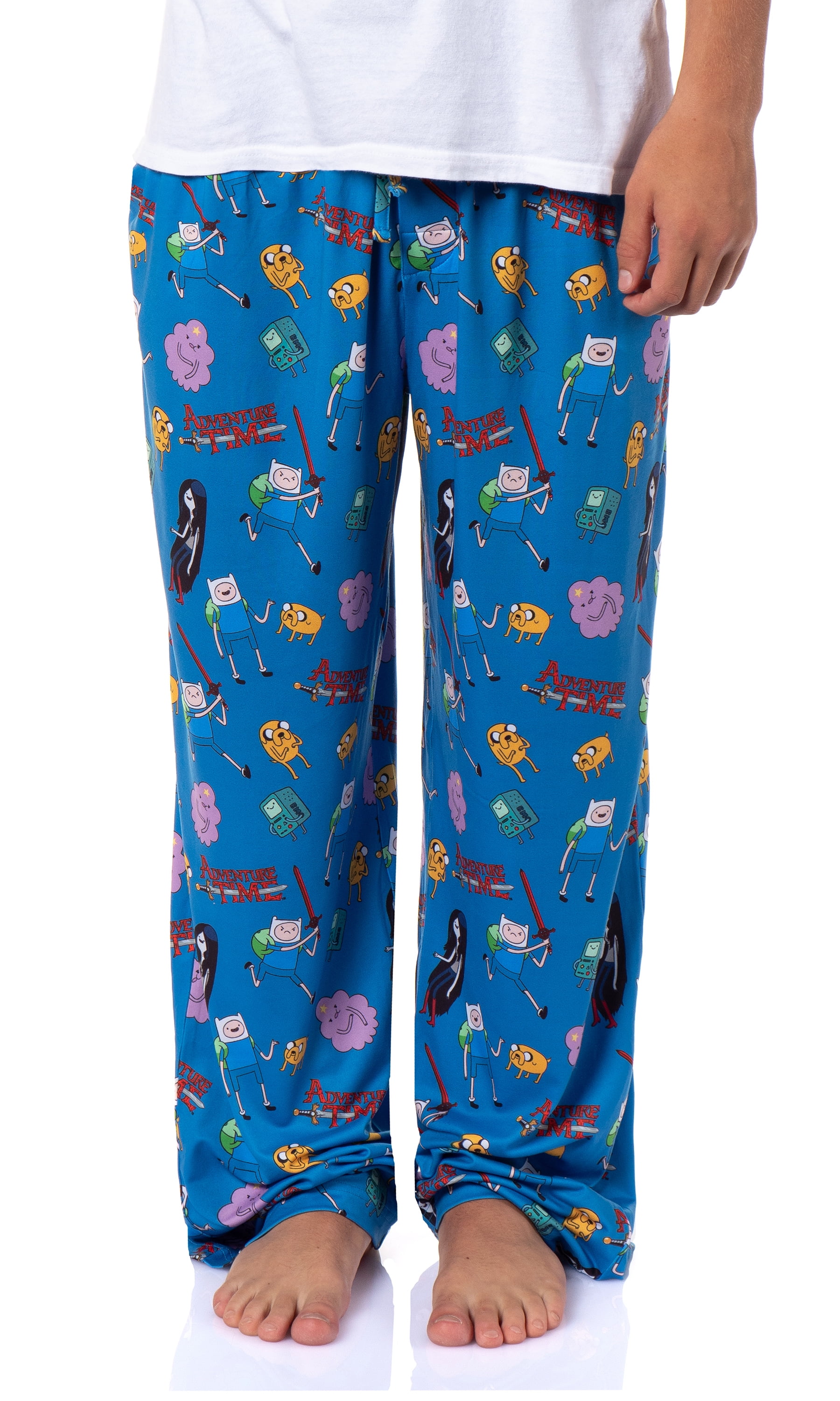 Adventure Time Men's Finn Jake Beemo Sleep Tossed Print Pajama Pants ...