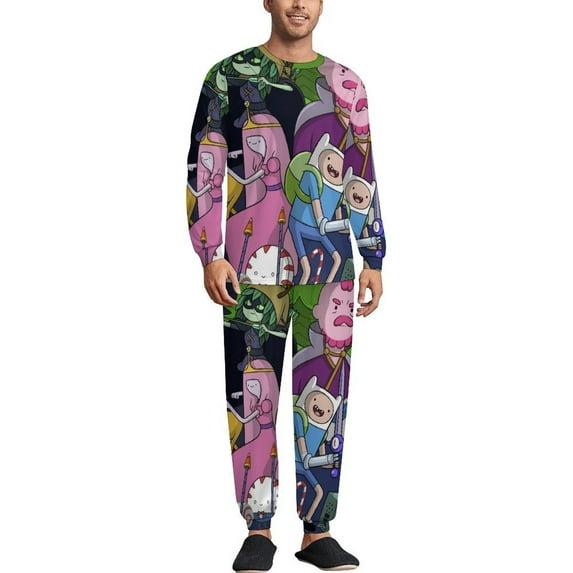 Adventure Time Men's Lounge Pajamas Set 2-Piece Crew Neck Sleepwear ...