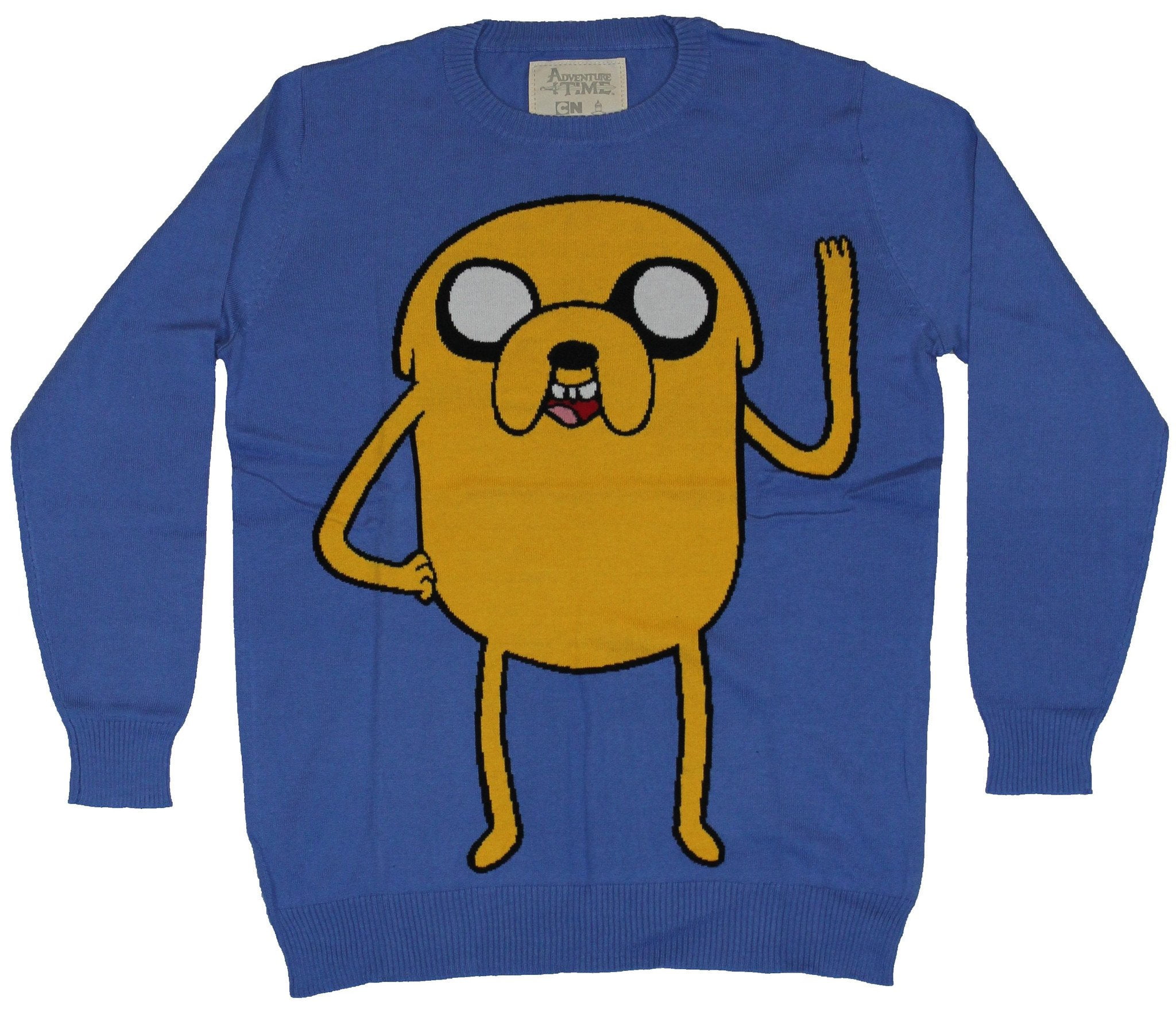 Adventure Time Mens Knit Sweater - Jake Wavy Hello Image (2X-Large ...