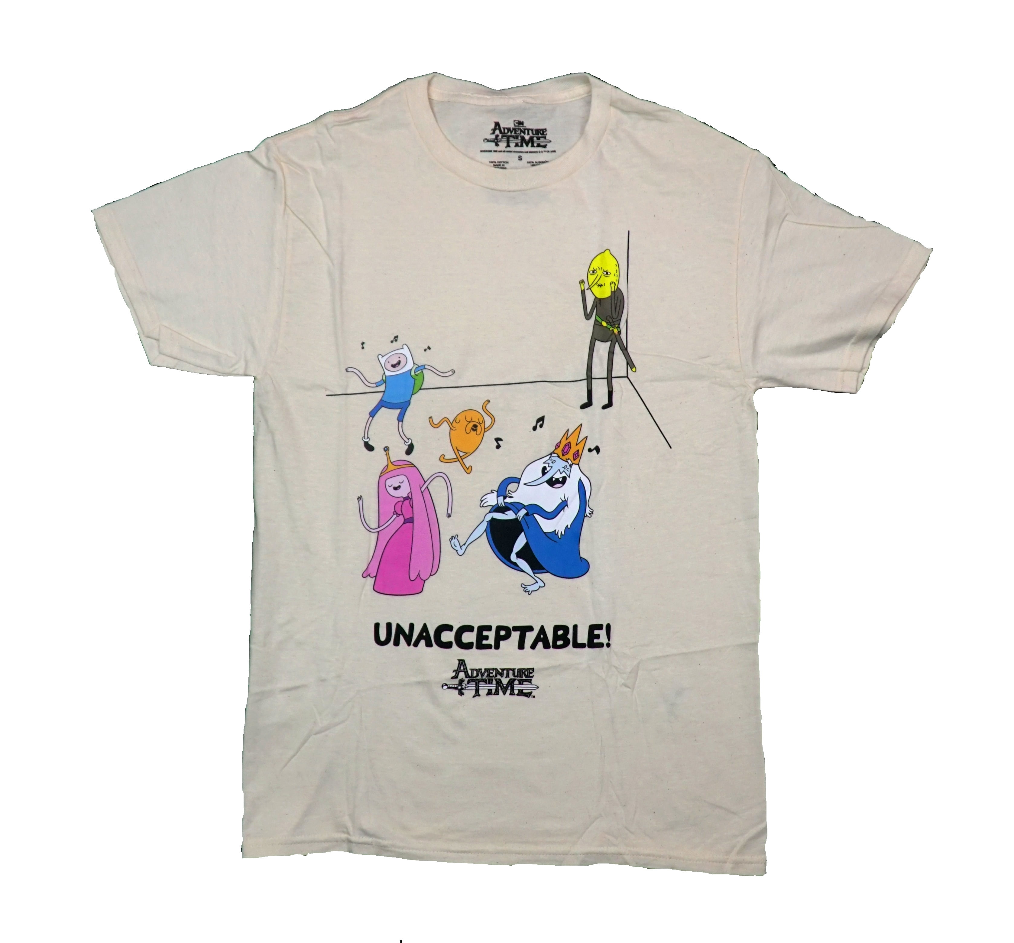 Adventure Time Mens T-Shirt - Cast Dance Party over Unacceptable ...