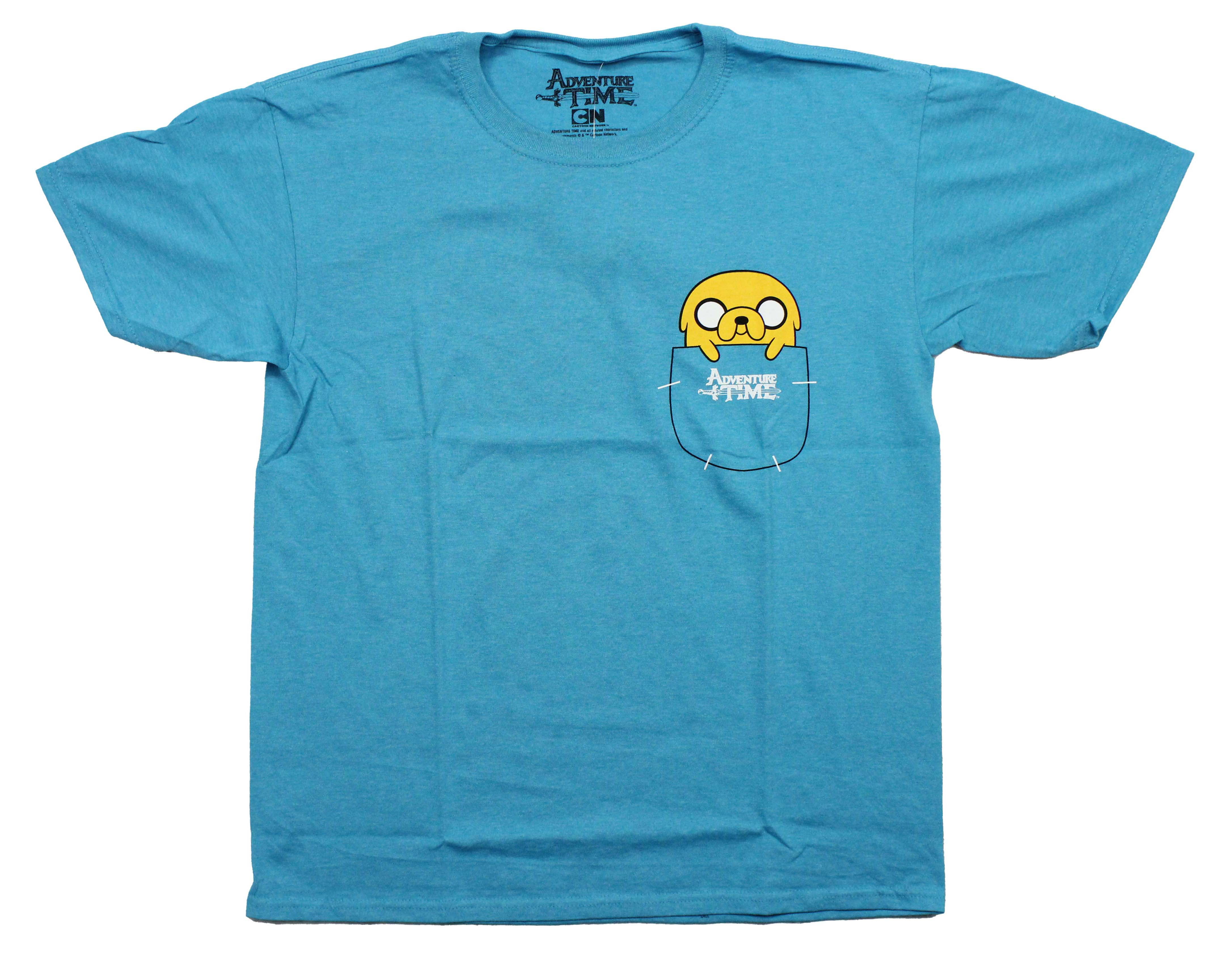 Adventure Time Mens T-Shirt - Lapel Jake Inside Pocket (Small ...