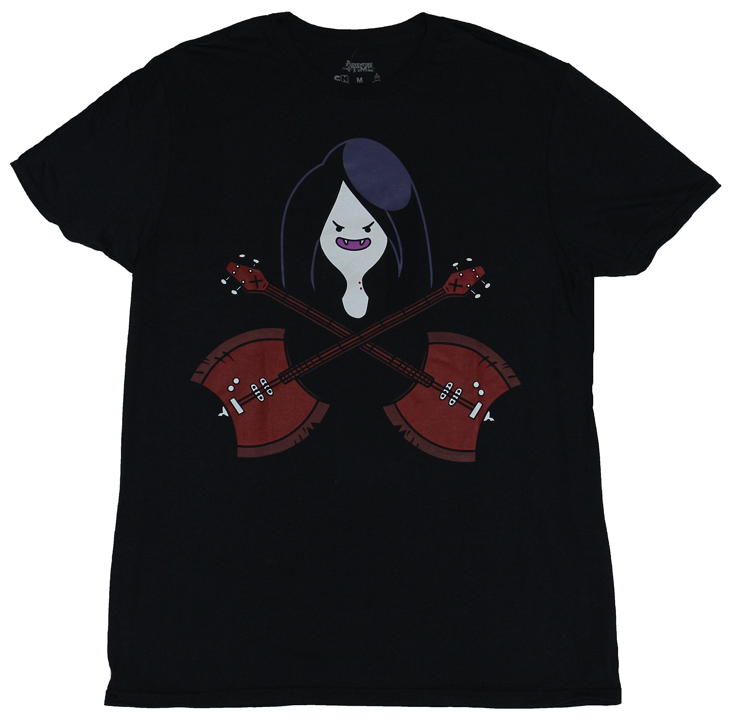 Adventure Time Mens T-Shirt - Marceline Smiling Over Crossed Axe ...