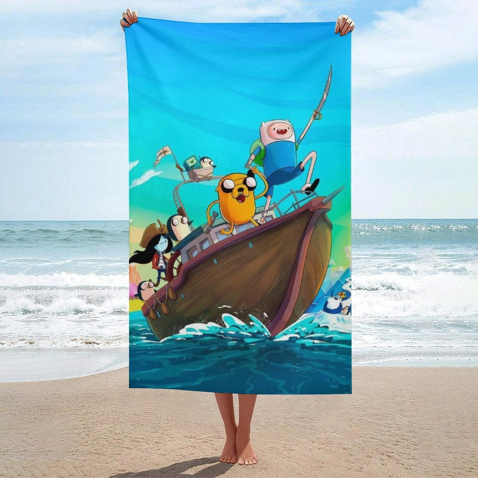Adventure Time Microfiber Beach Towel Soft Absorbent Quick-Dry Bath ...