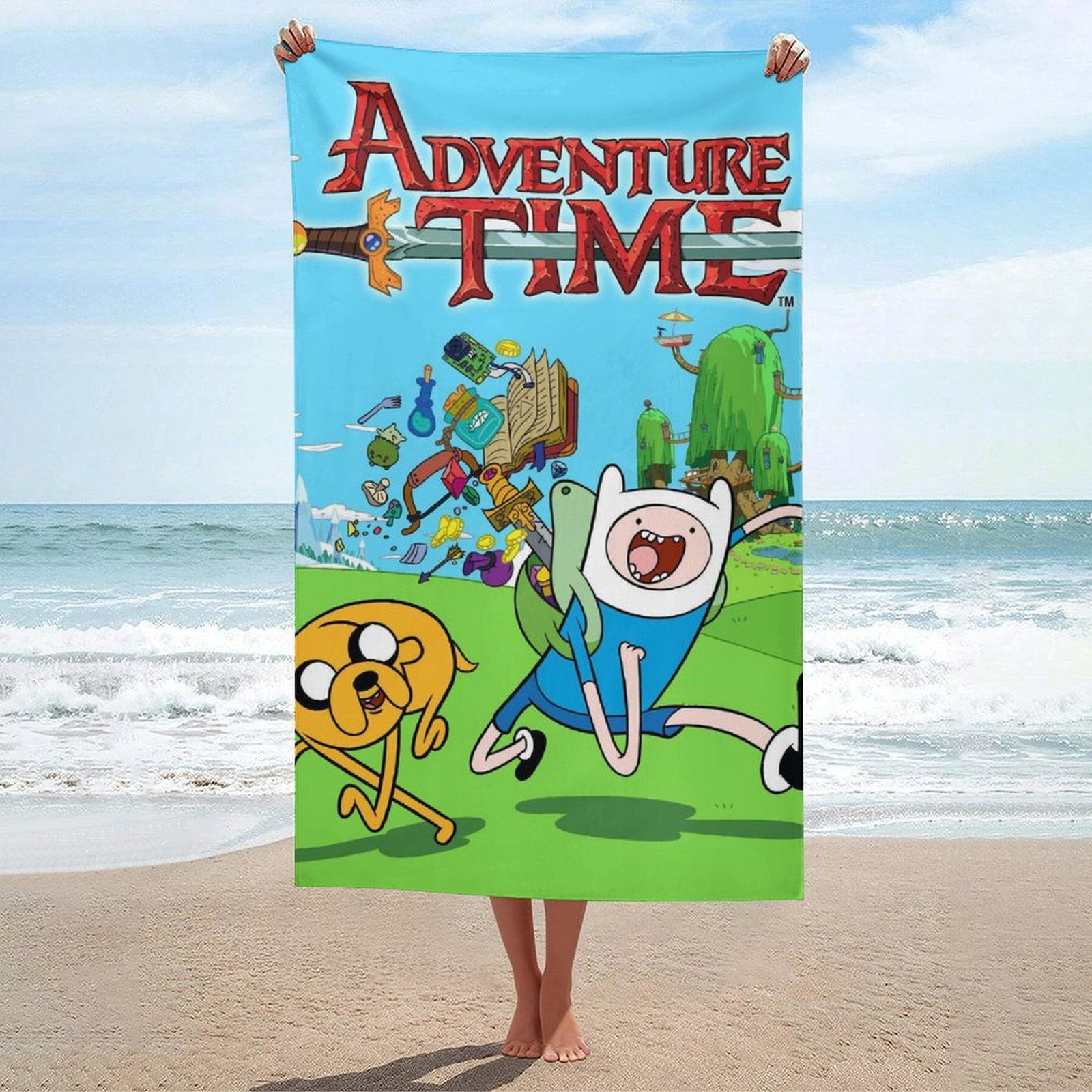 Adventure Time Microfiber Beach Towel Soft Absorbent Quick-Dry Bath ...