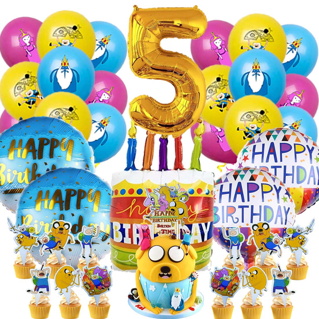 Adventure Time Party Supplies 5th Decor Kit Balloons Birthday Cake ...
