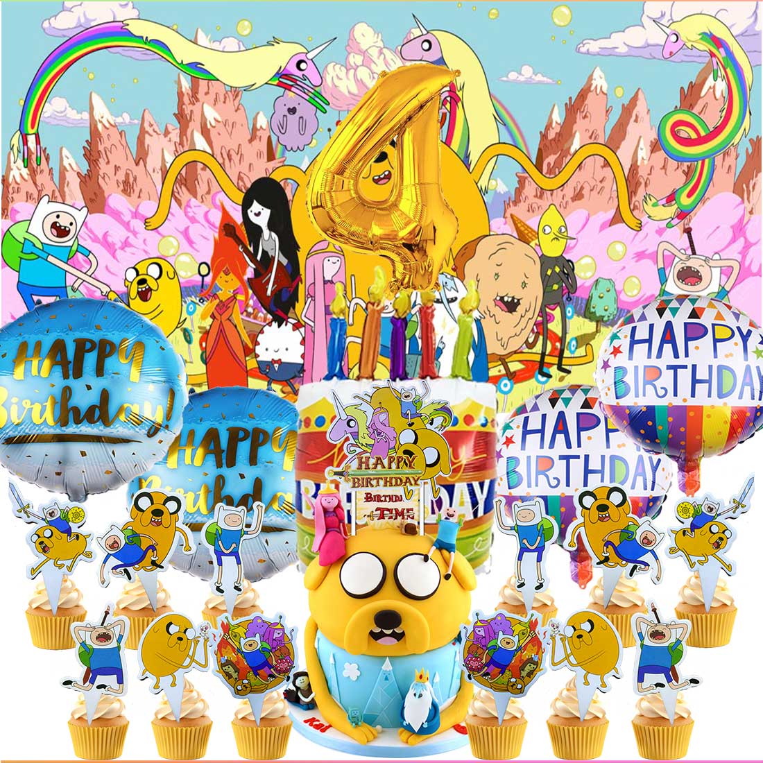 Adventure Time Party Supplies Decor 4th Kit Balloons Birthday Cake ...