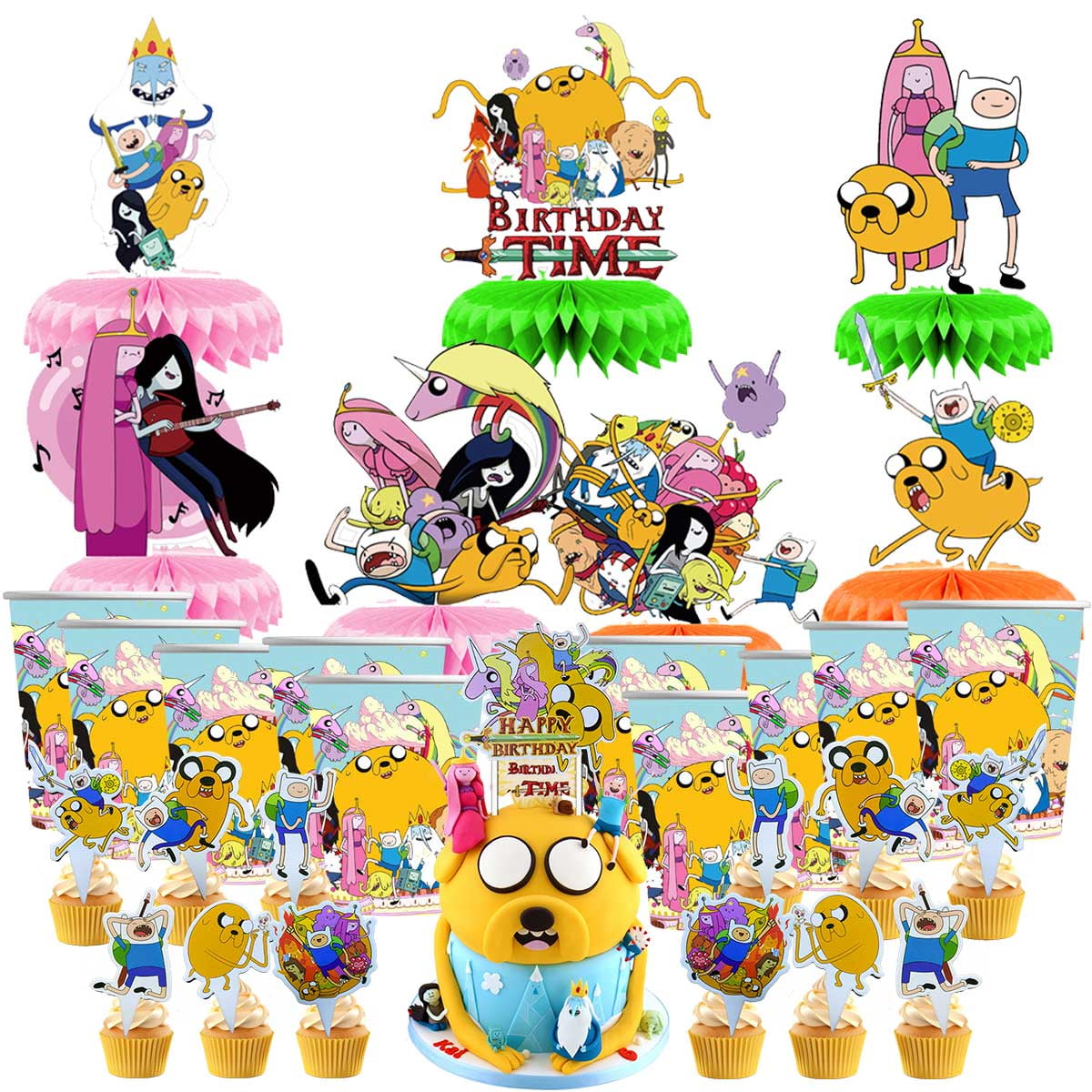Adventure Time Party Supplies Decor Cups Fans Decorations Honeycomb ...
