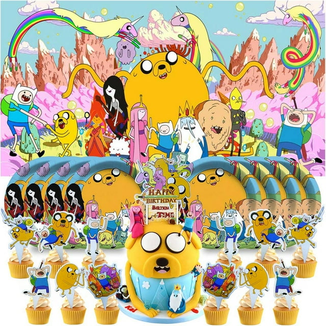 Adventure Time Party Supplies Decor Decorations Plates Background Cake ...