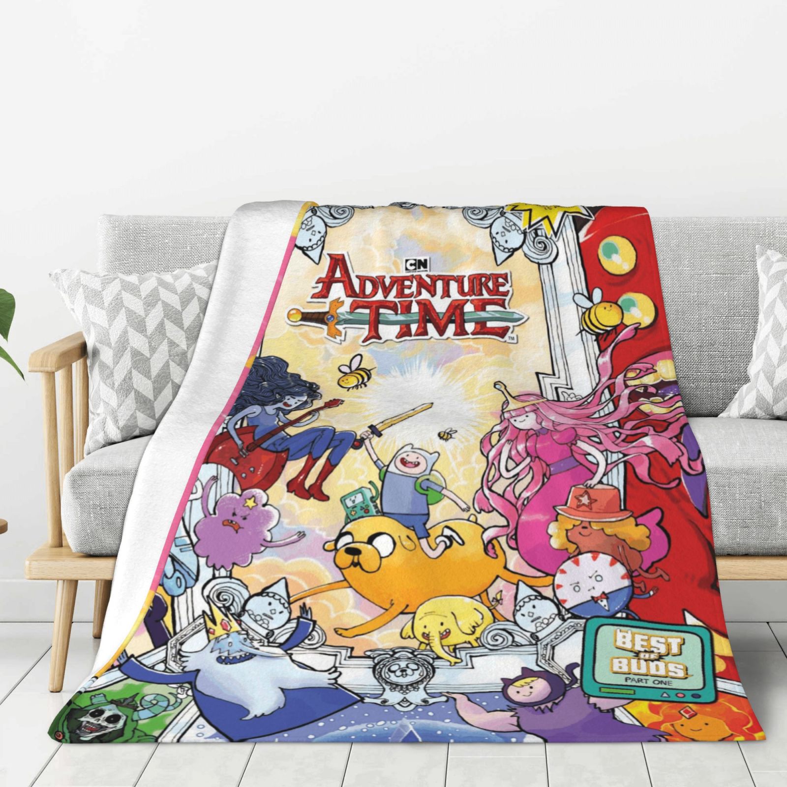 Adventure Time Poster Flannel Blanket Cozy Ultra-Soft Micro Throw ...
