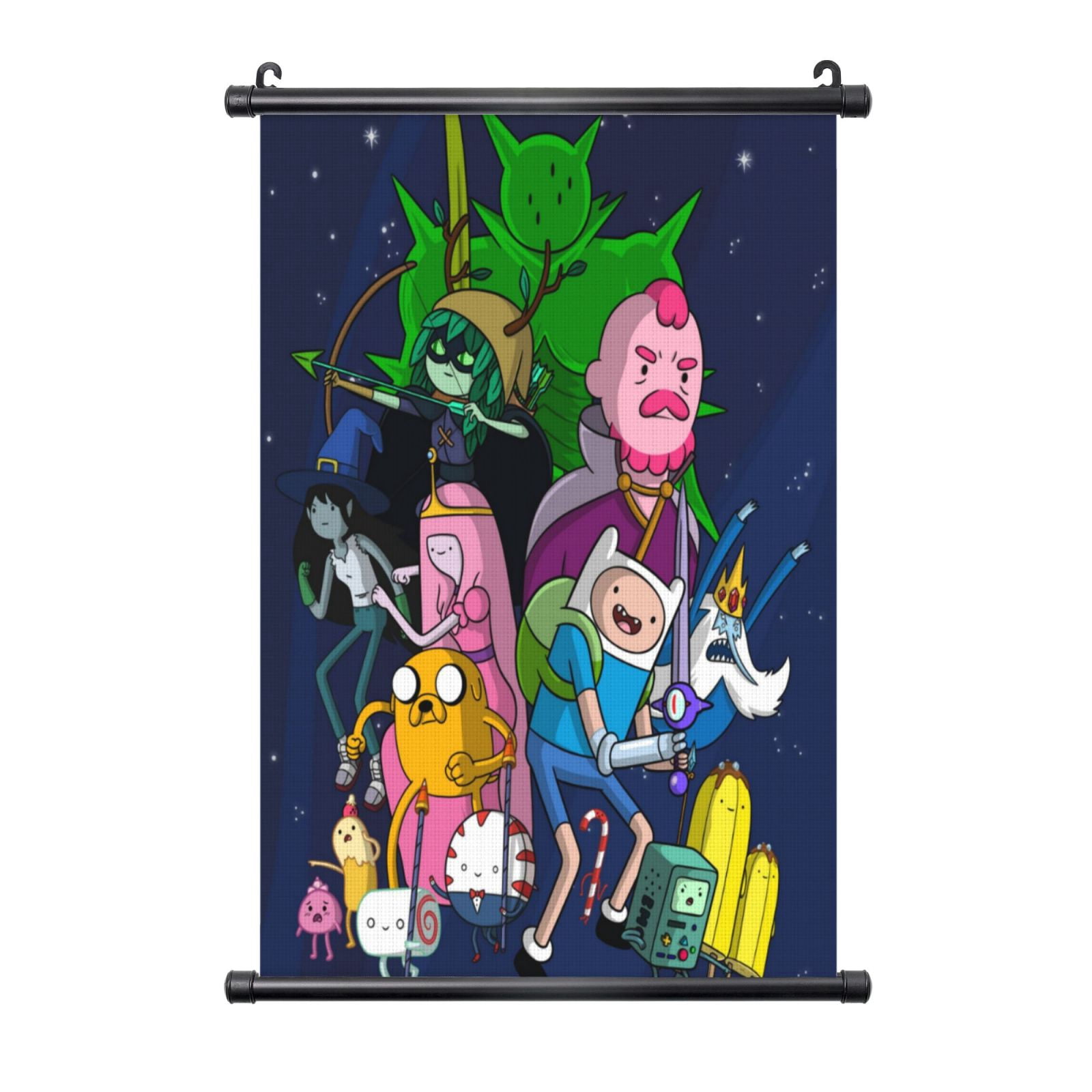 Adventure Time Poster Plastic Shaft Wall Hanging Banner Artwork Canvas ...
