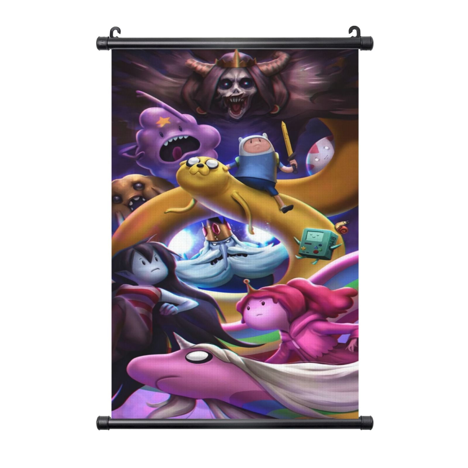Adventure Time Poster Plastic Shaft Wall Hanging Banner Artwork Canvas ...