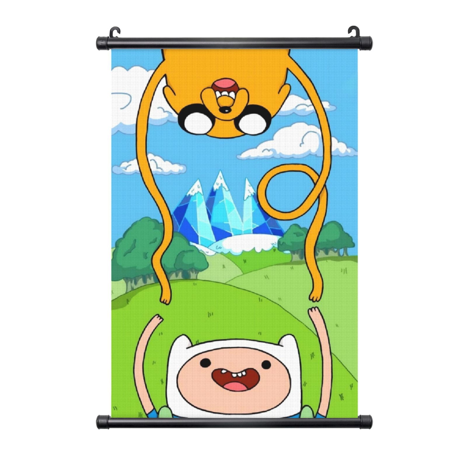 Adventure Time Poster Plastic Shaft Wall Hanging Banner Artwork Canvas ...