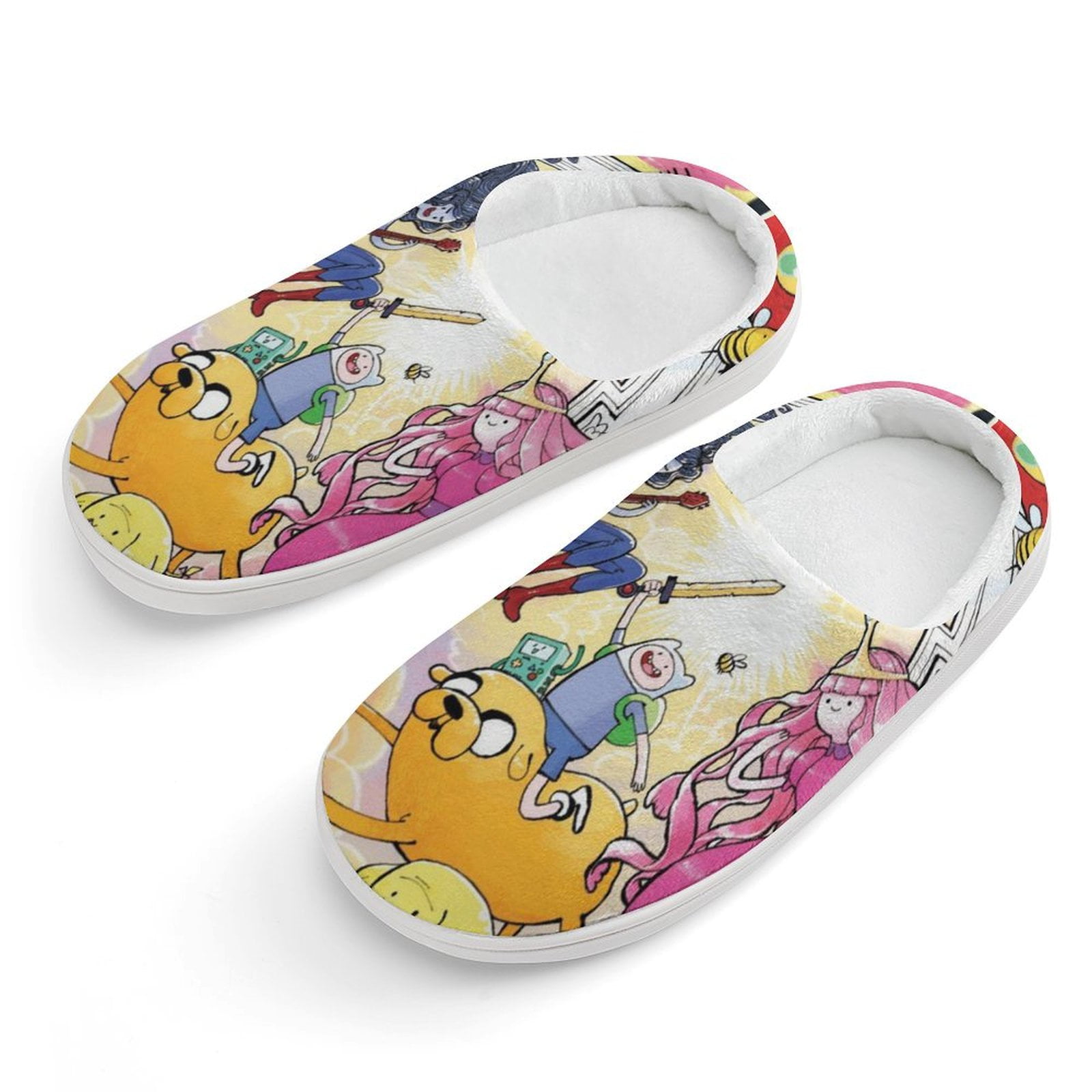 Adventure Time Poster Soft Plush Slippers for Boys Girls Winter Warm ...