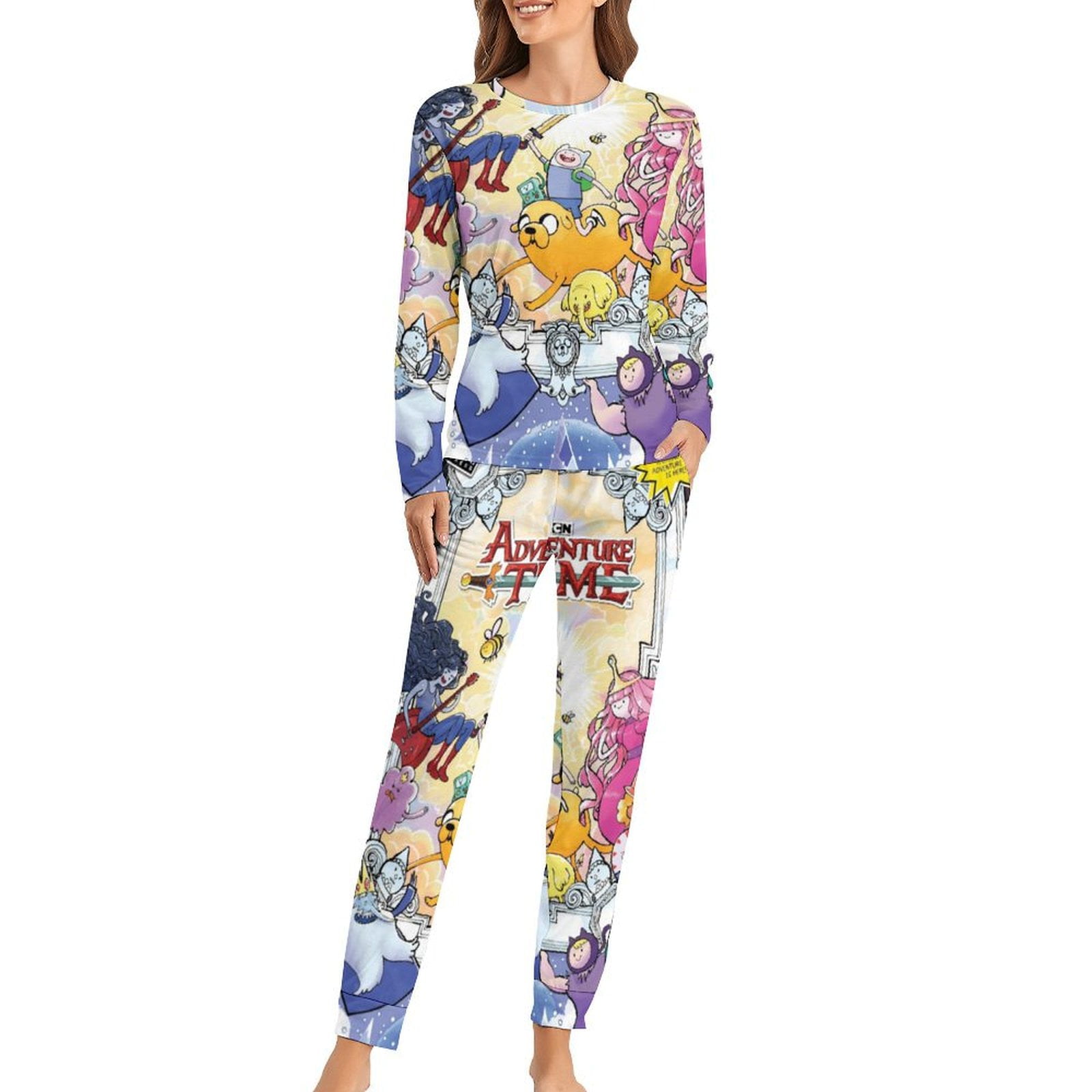 Adventure Time Poster Womens Pajama Set Loungewear Cozy Soft House Wear ...
