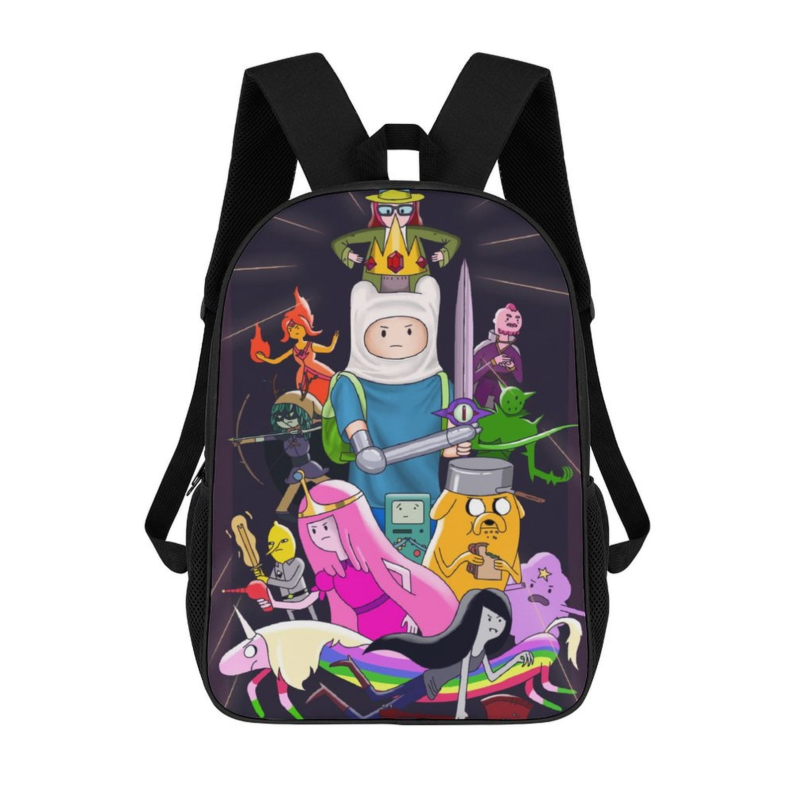 Adventure Time Printed Backpack 17 Inch Shoulder Backpack Lightweight ...
