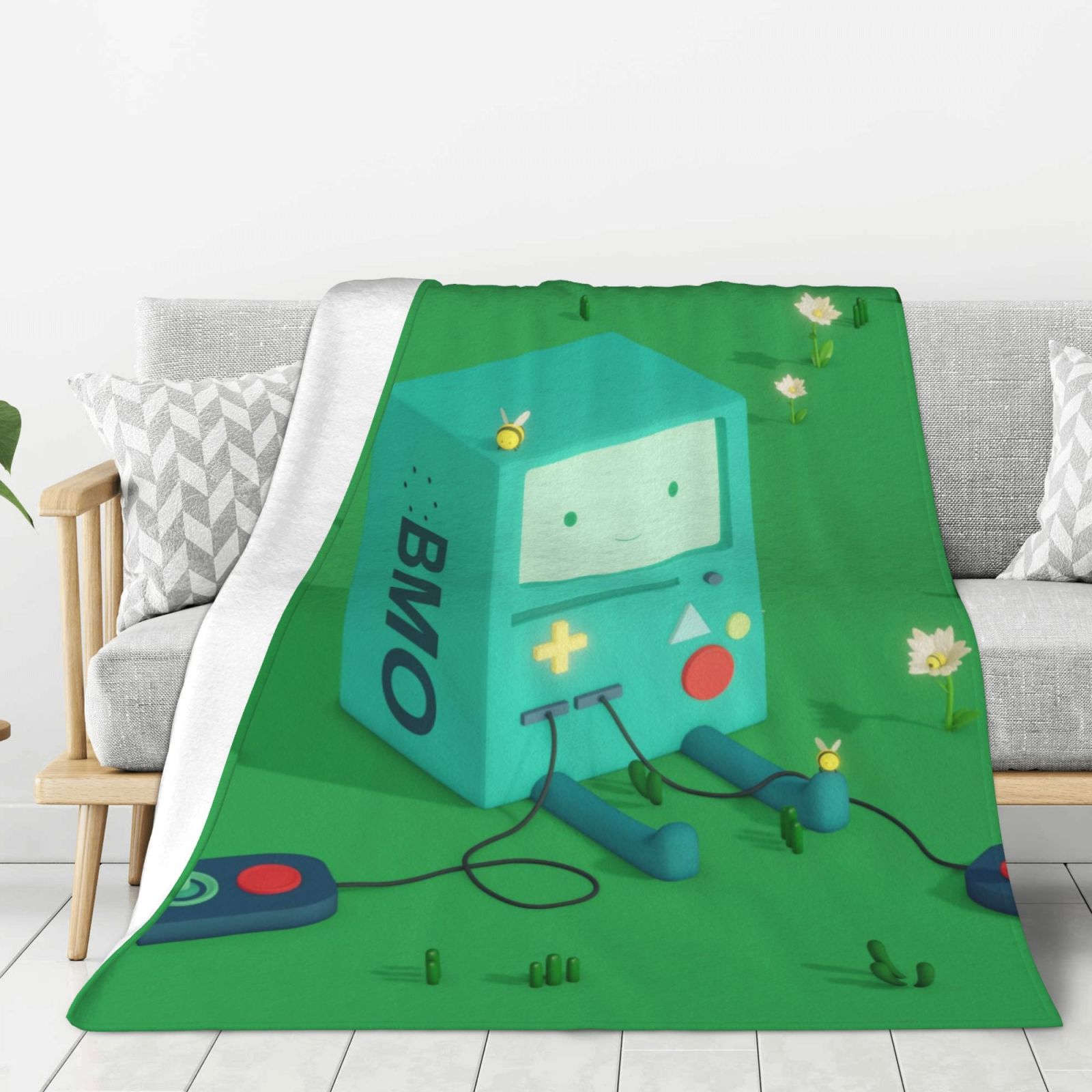 Adventure Time Robot Flannel Blanket Cozy Ultra-Soft Micro Throw ...
