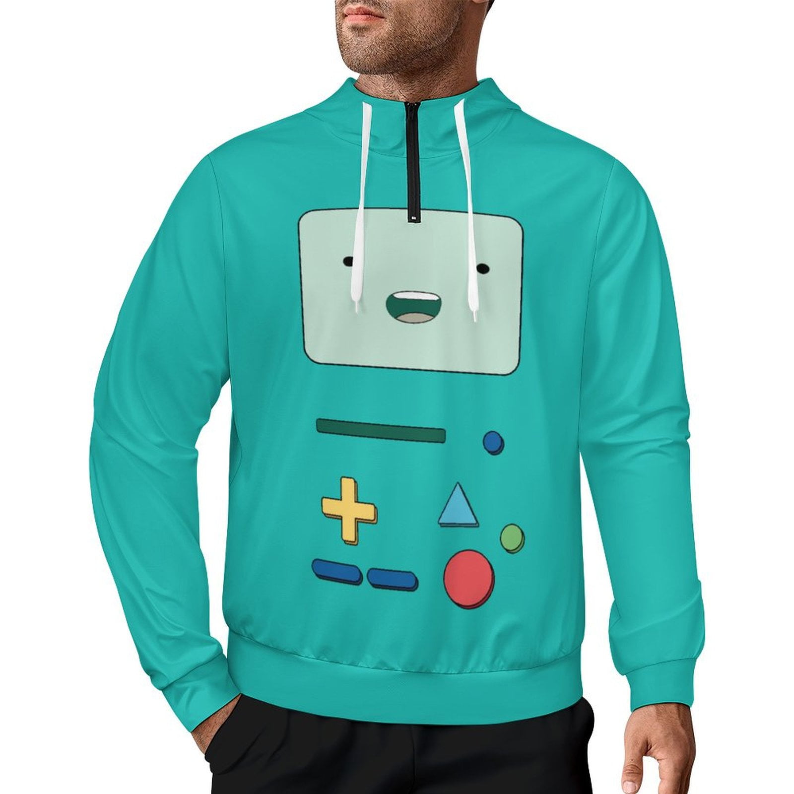 Adventure Time Robot Zipper Pullover Sweatshirt Hoodies High Neck ...