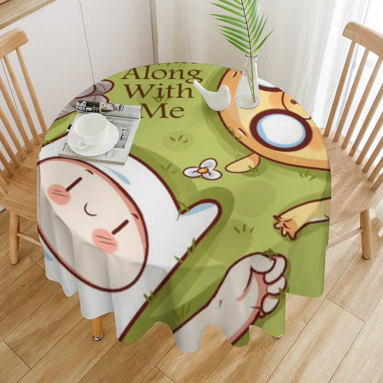 Adventure Time Round Tablecloth Print Decorative Table Cover Washable ...