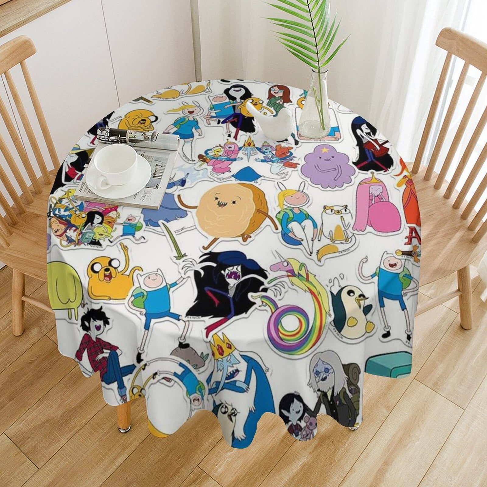 Adventure Time Round Tablecloth Print Decorative Table Cover Washable ...