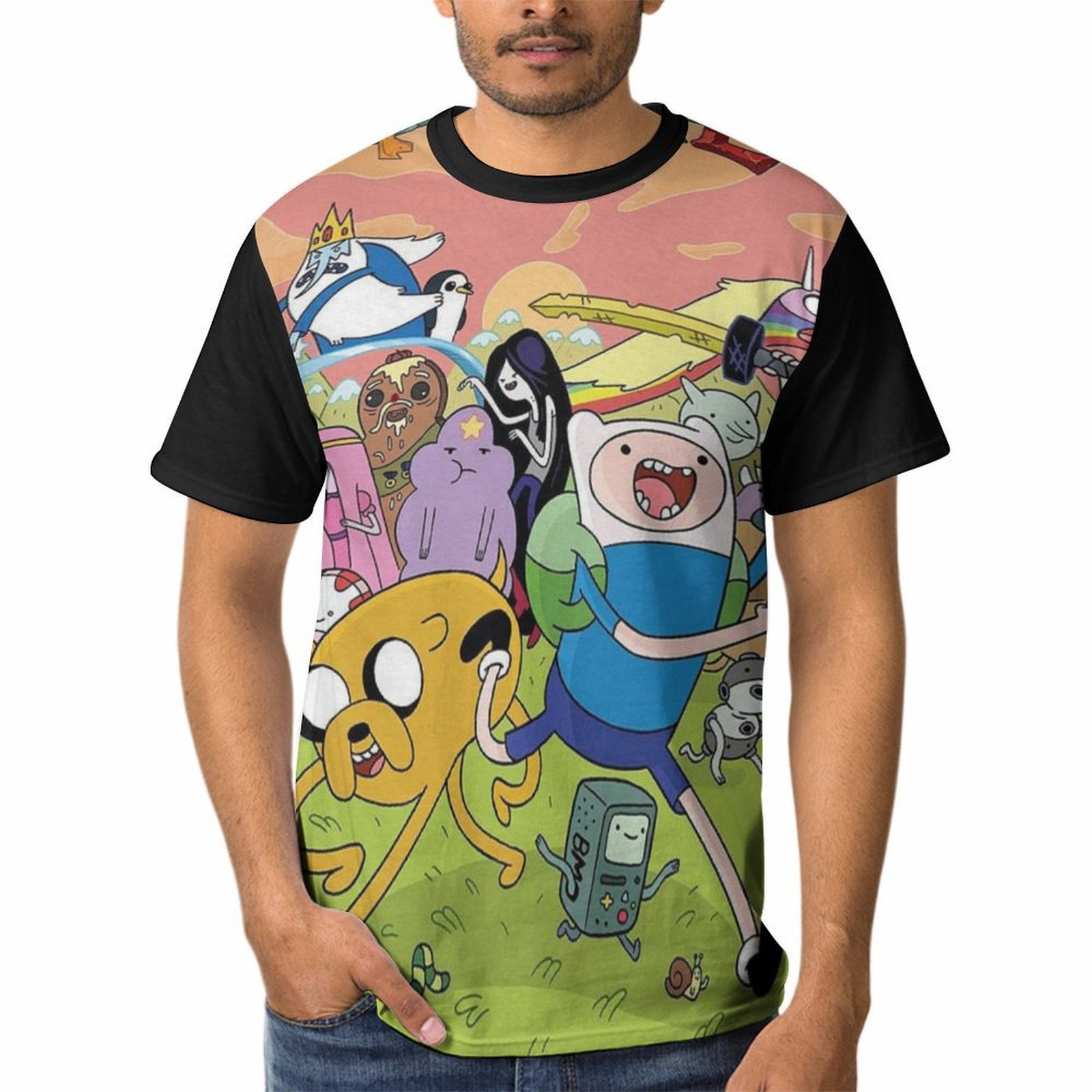 Adventure Time Shirts Men's Short Sleeve Printed T-Shirt Graphic ...