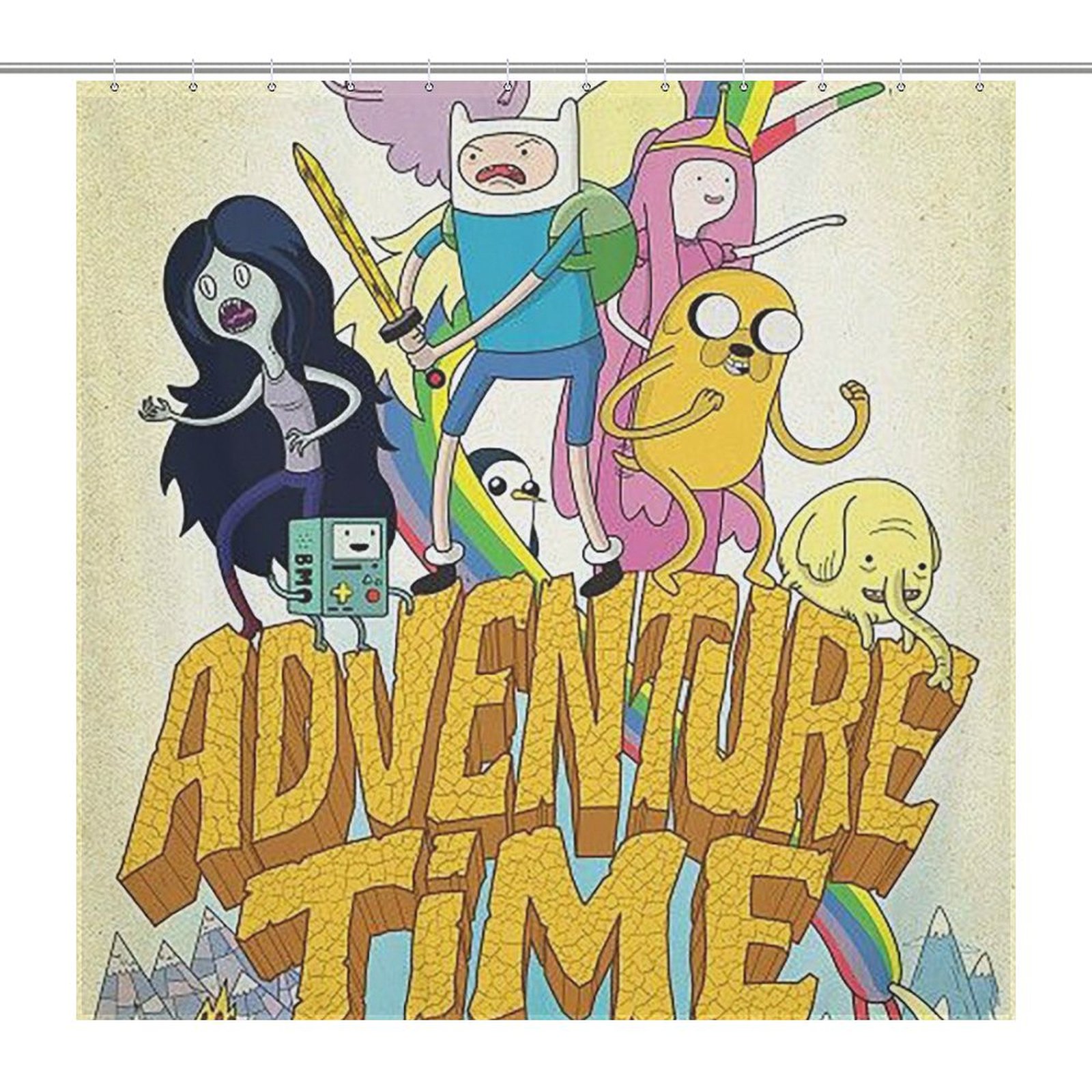 Adventure Time Shower Curtain Cute Room Decor Adventure Time Merch ...