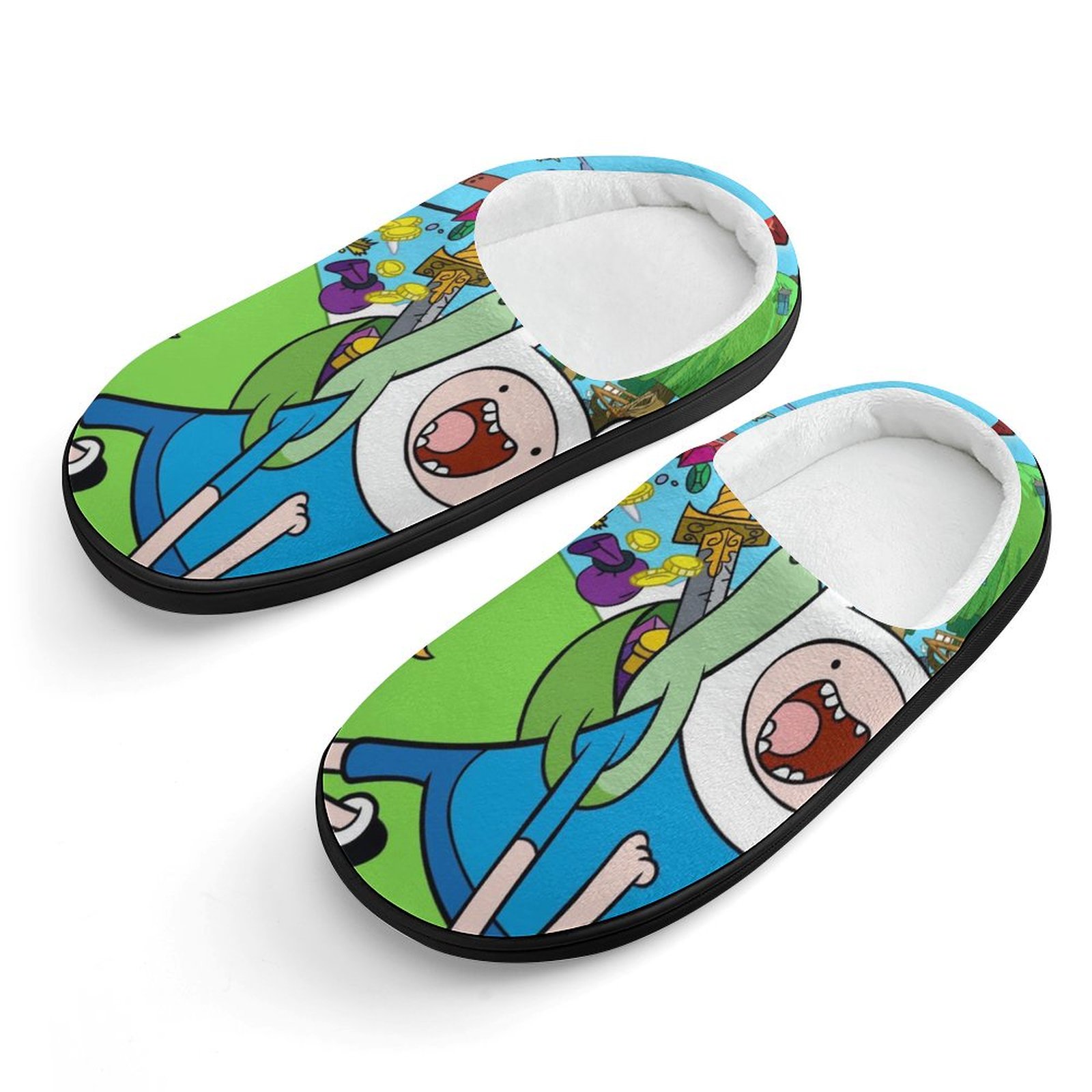 Adventure Time Soft Plush Slippers for Boys Girls Winter Warm Cotton ...