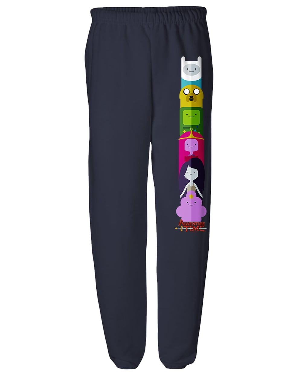 Adventure Time Split Face Stack Mens Jogger Sweatpants, Navy, Large ...