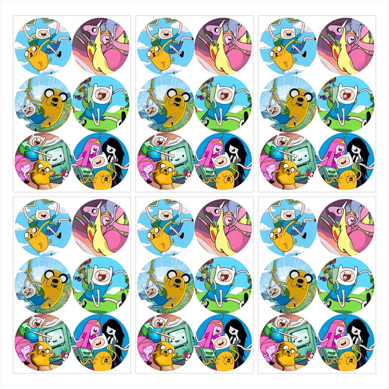 Adventure Time Stickers Labels Birthday Party Favors Thank You Themed ...
