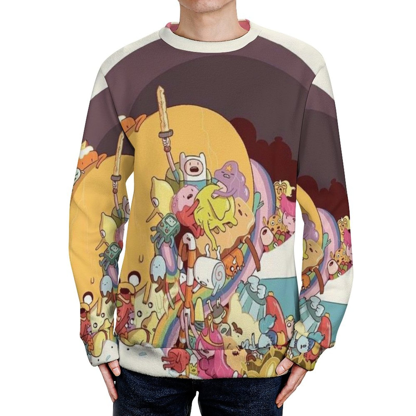 Adventure Time Unisex Sweater Long Sleeve Round Neck Pullover Jumper ...