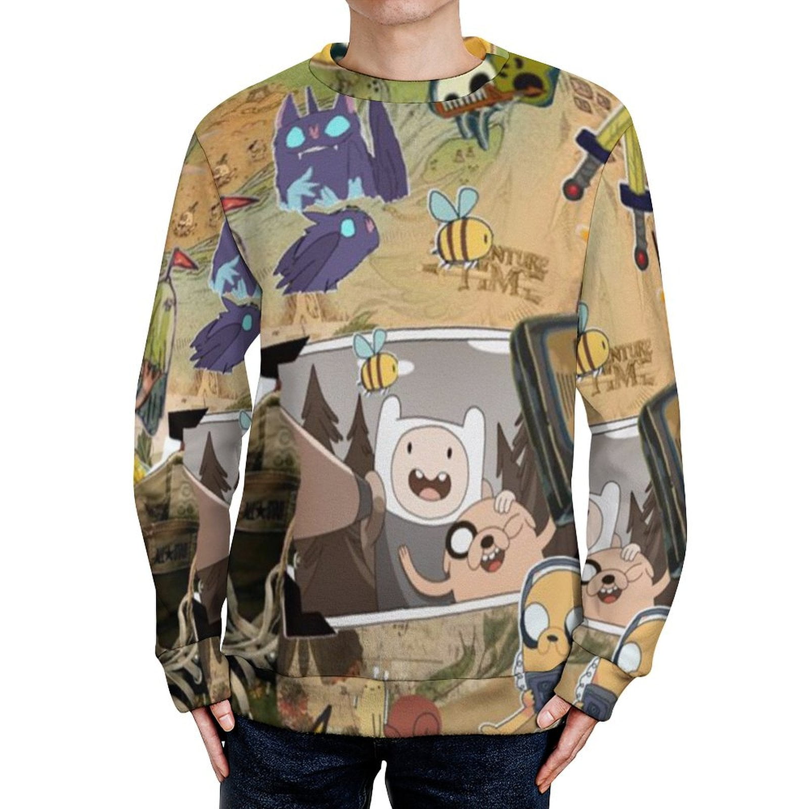 Adventure Time Unisex Sweater Long Sleeve Round Neck Pullover Jumper ...