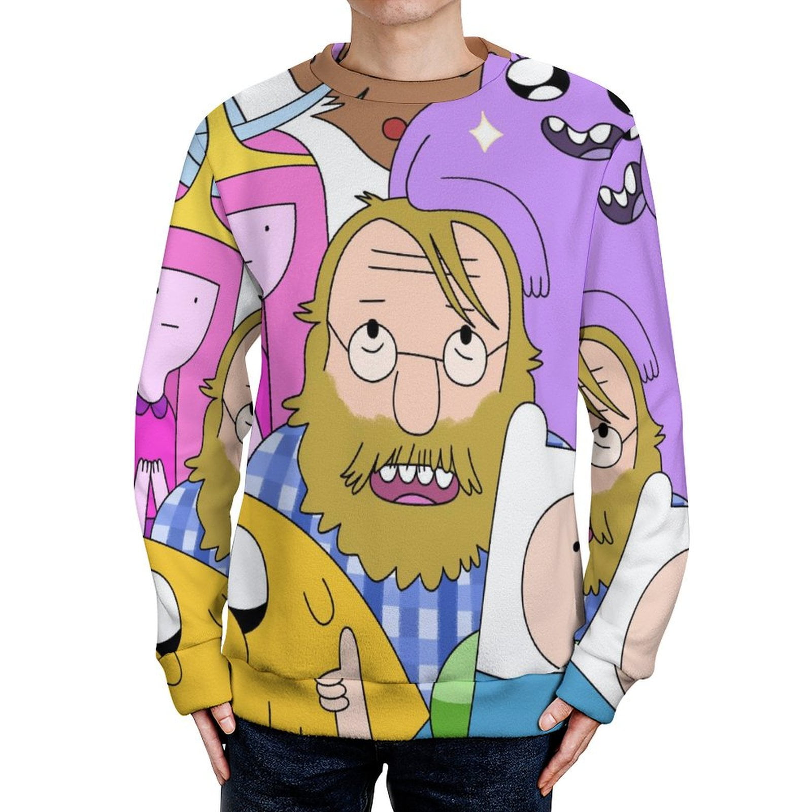 Adventure Time Unisex Sweater Long Sleeve Round Neck Pullover Jumper ...